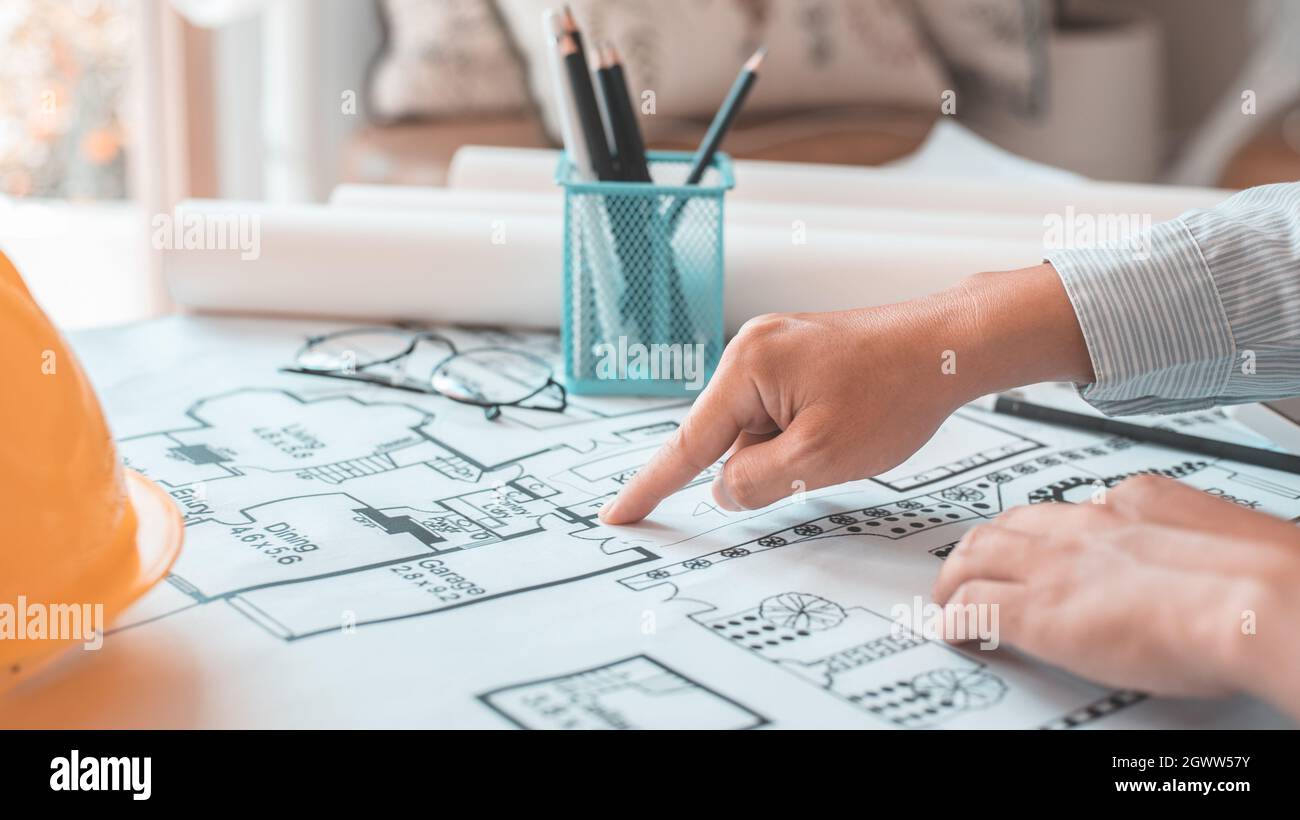 Architectural Building Design And Construction Plans With Blueprints ...