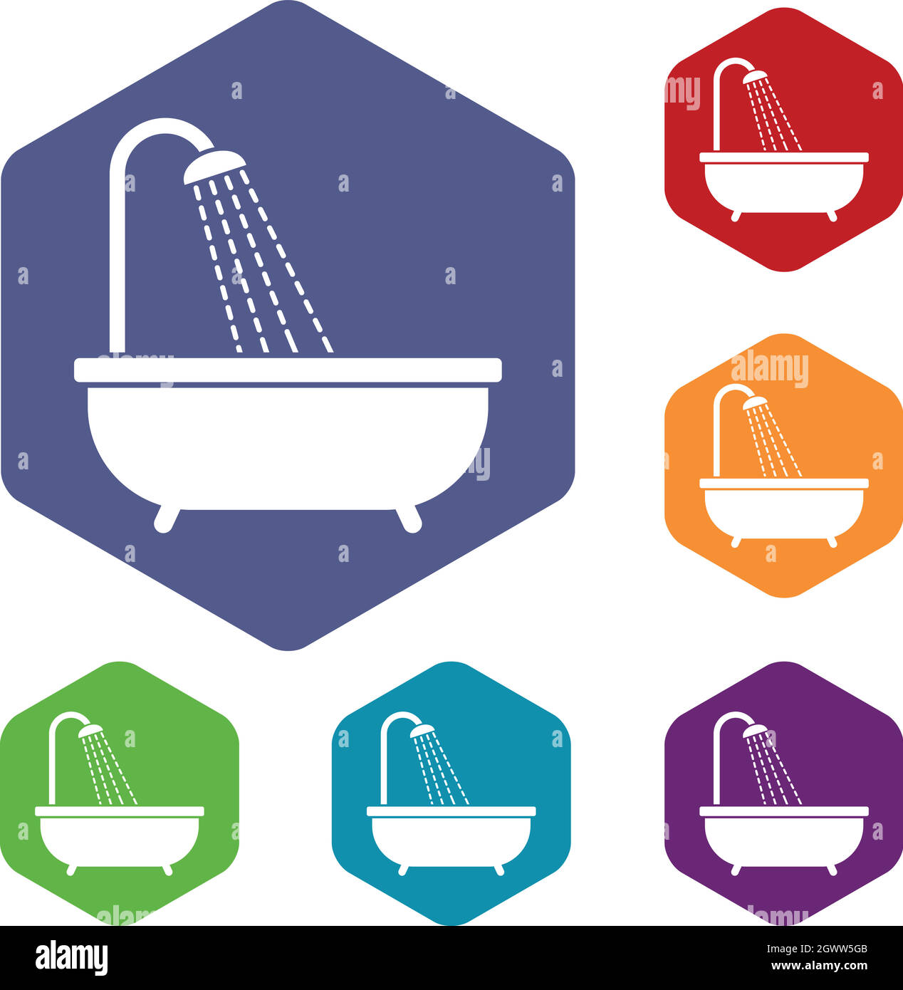Shower icons set Stock Vector Image & Art - Alamy