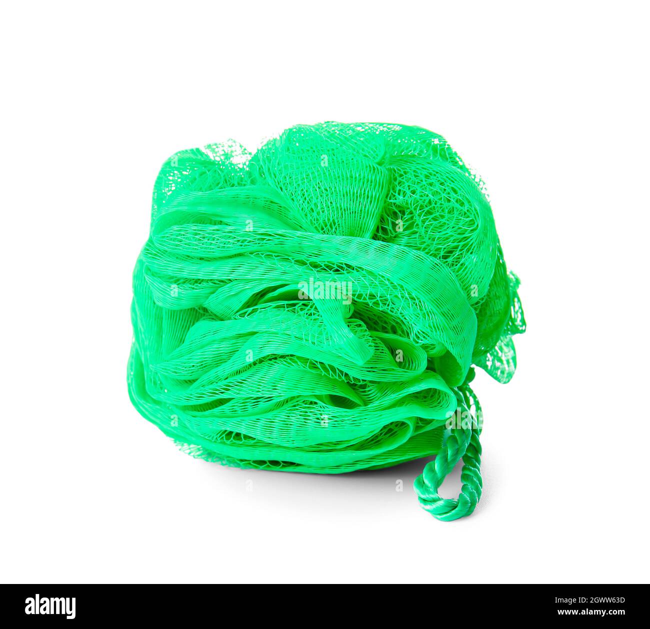 Green bath sponge isolated on white background Stock Photo - Alamy