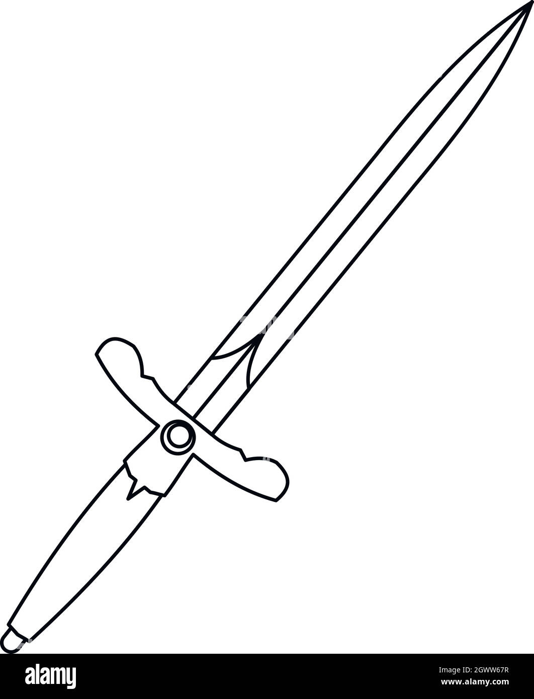 Sword icon, outline style Stock Vector Image & Art - Alamy