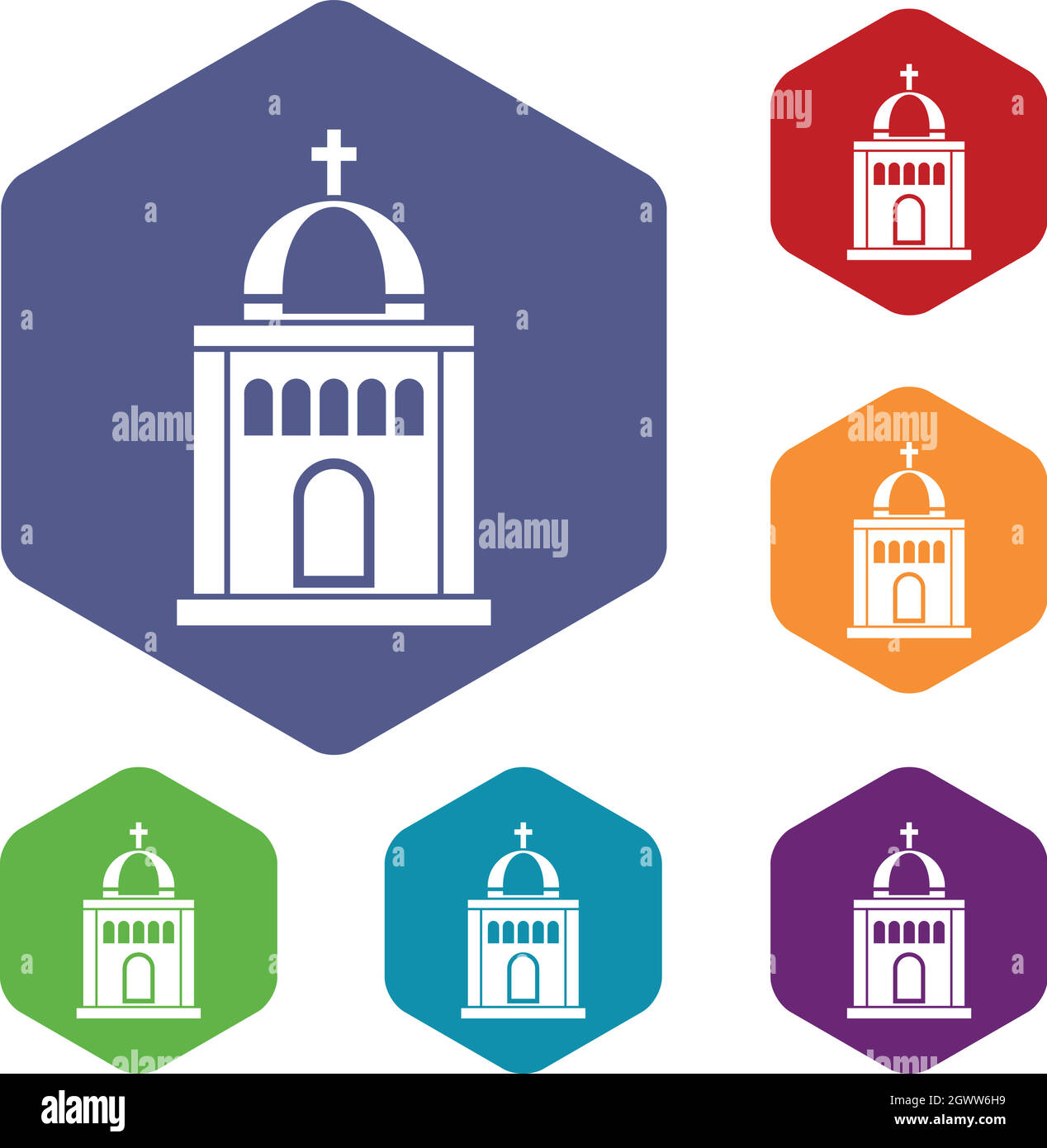Church icons set Stock Vector Image & Art - Alamy