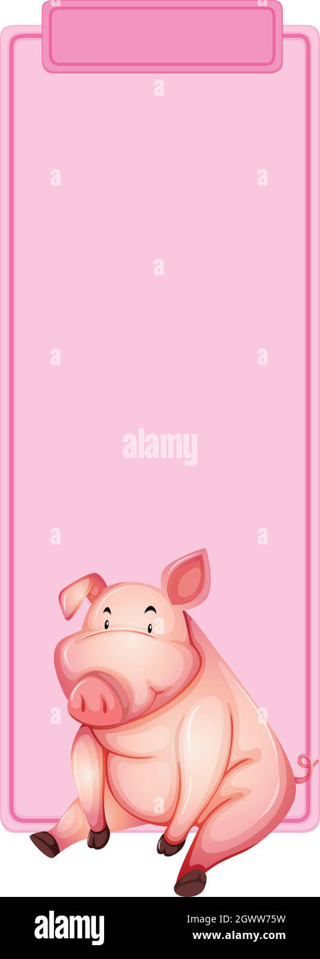Pig on the pink frame Stock Vector Image & Art - Alamy