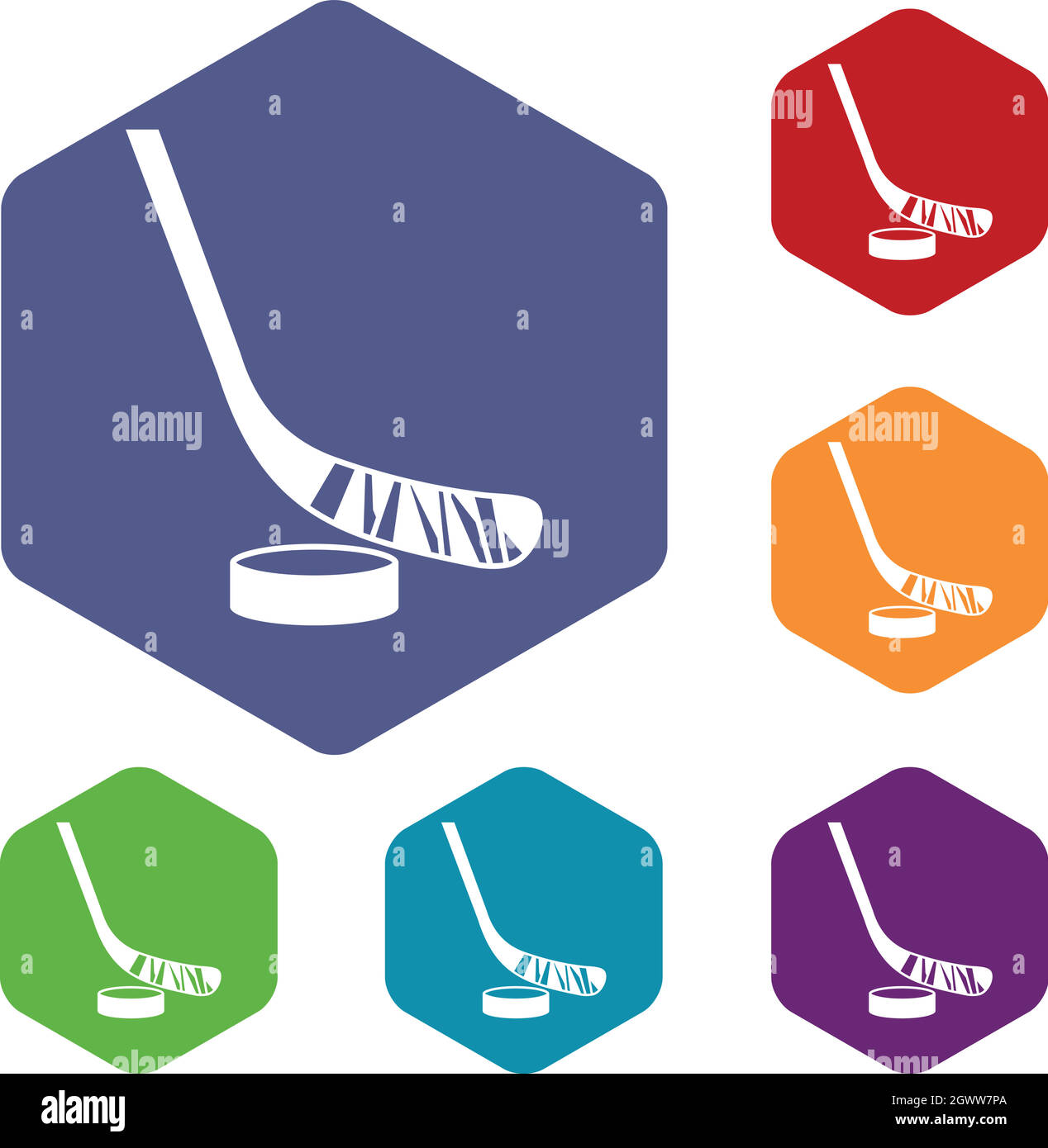 Stick and puck icons set Stock Vector Image & Art - Alamy