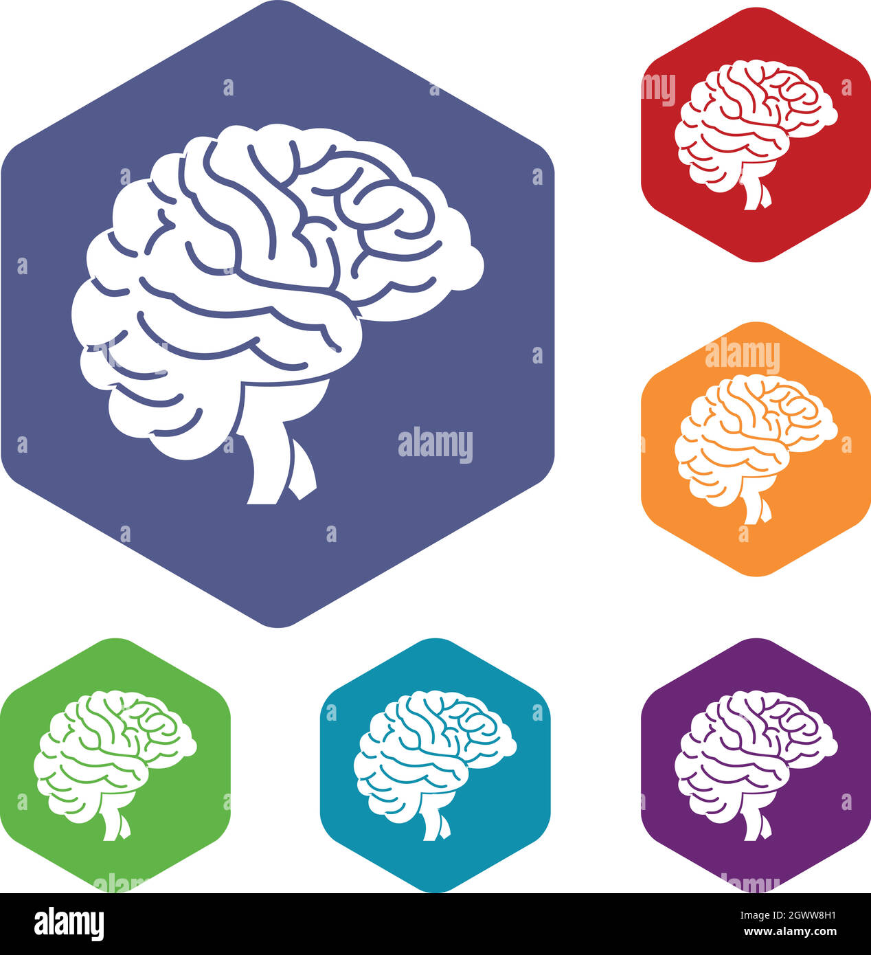 Brain icons set Stock Vector Image & Art - Alamy