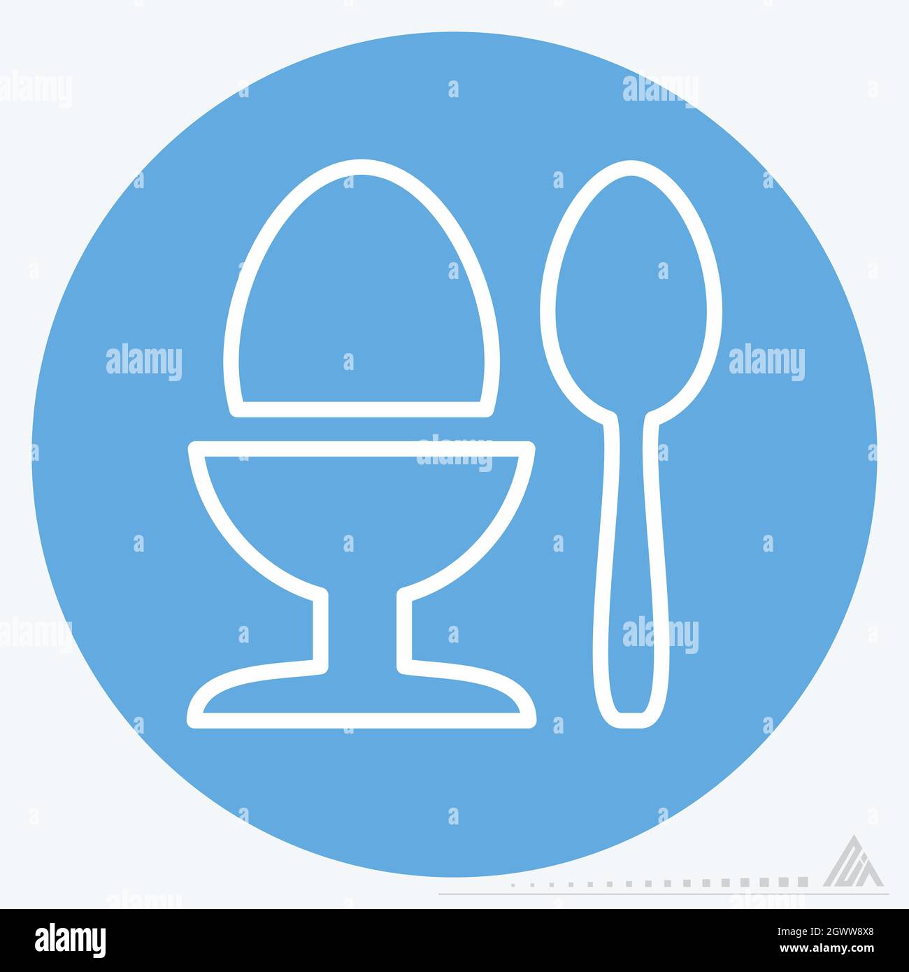 Icon Boiled Egg - Blue Eyes Style - Simple illustration, Editable ...