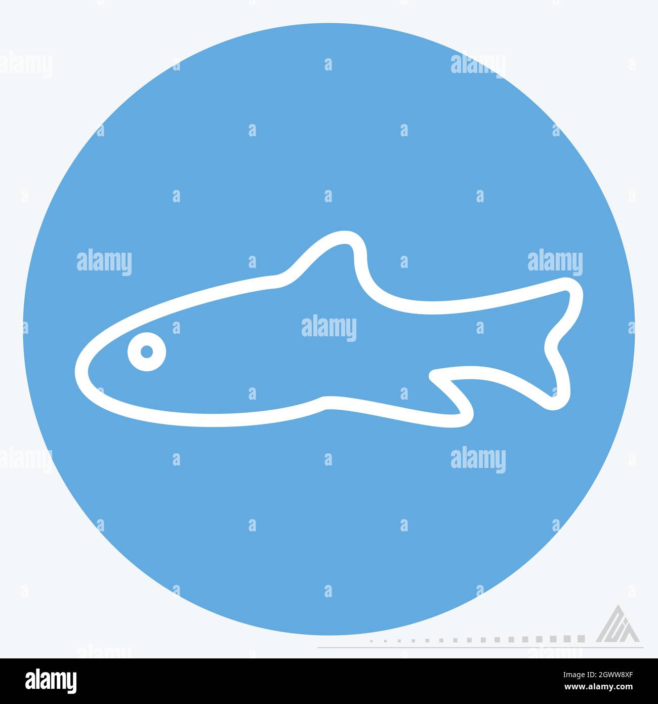 Icon Fish - Blue Eyes Style - Simple illustration, Editable stroke ...