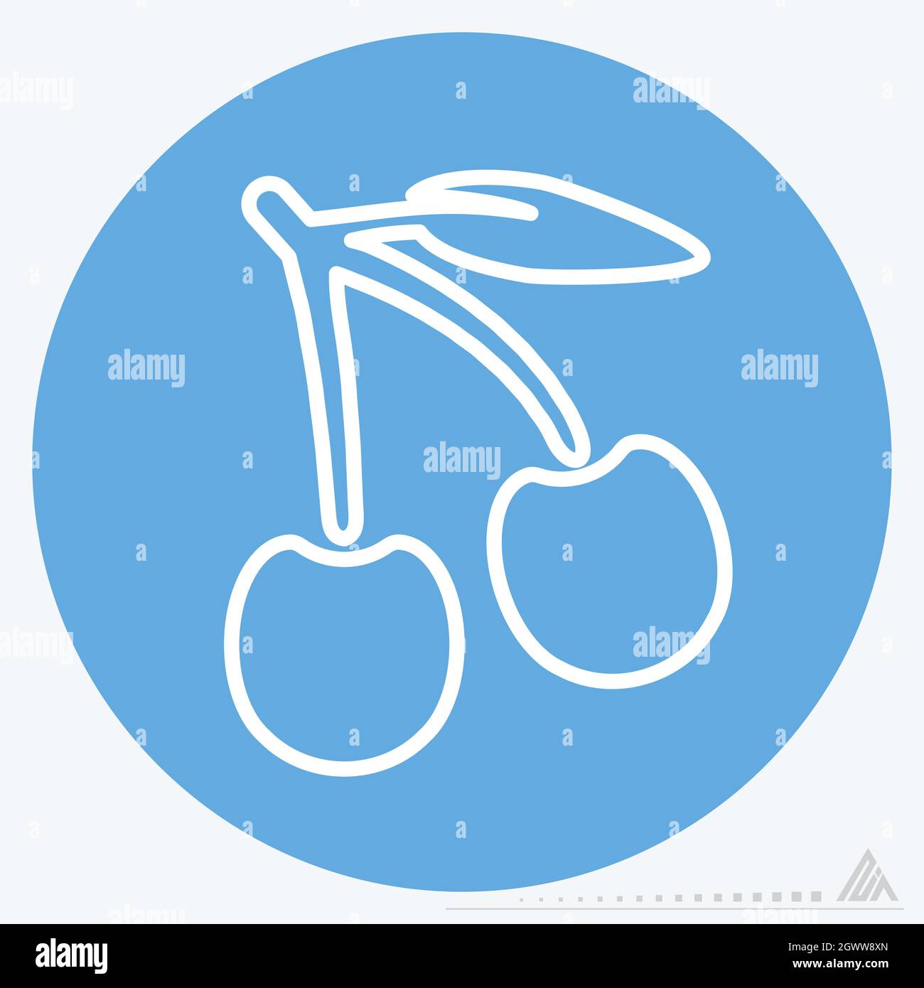 Icon Cherry - Blue Eyes Style - Simple illustration, Editable stroke ...