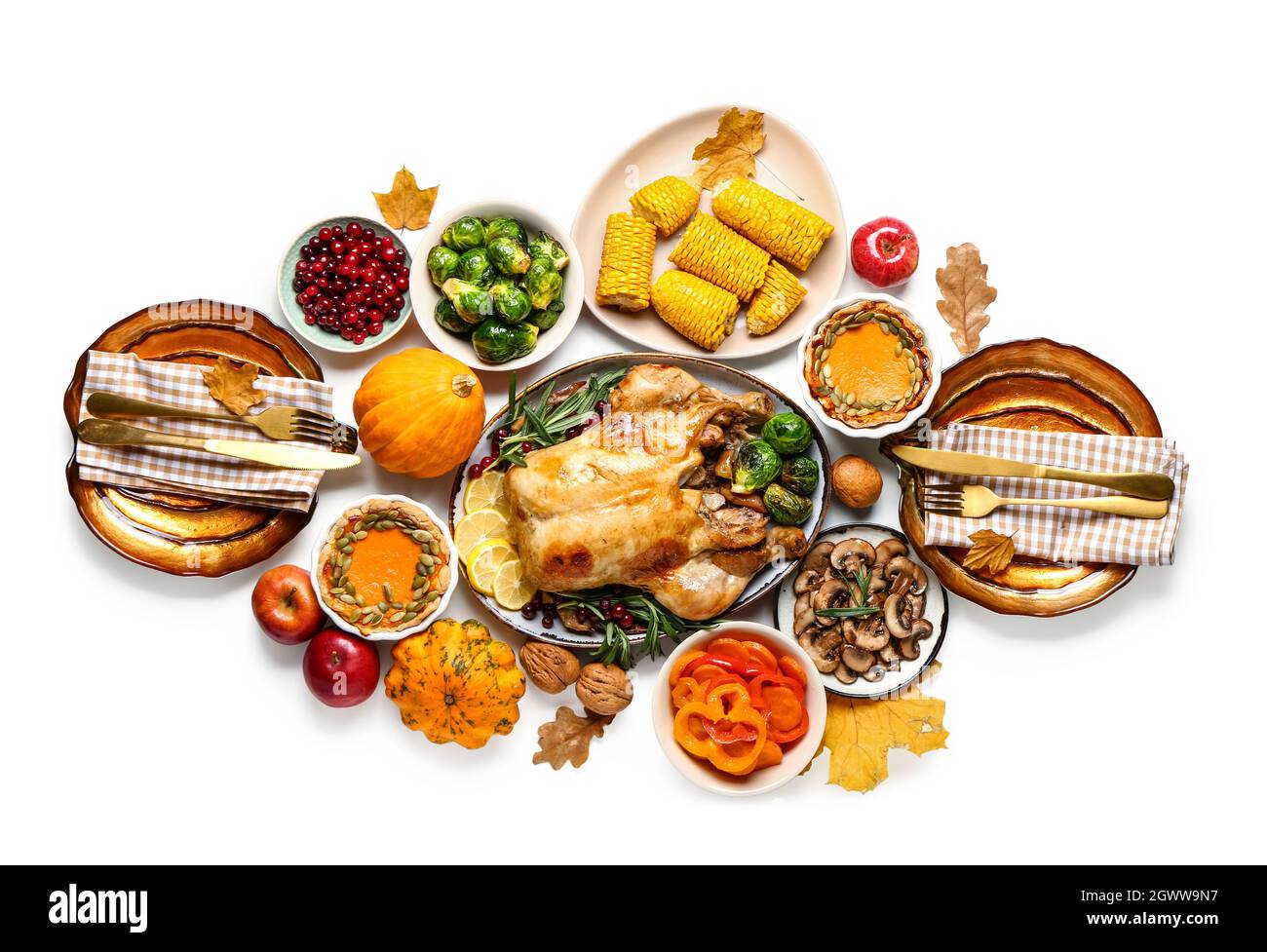 Thanksgiving dinner turkey pie Cut Out Stock Images & Pictures - Alamy