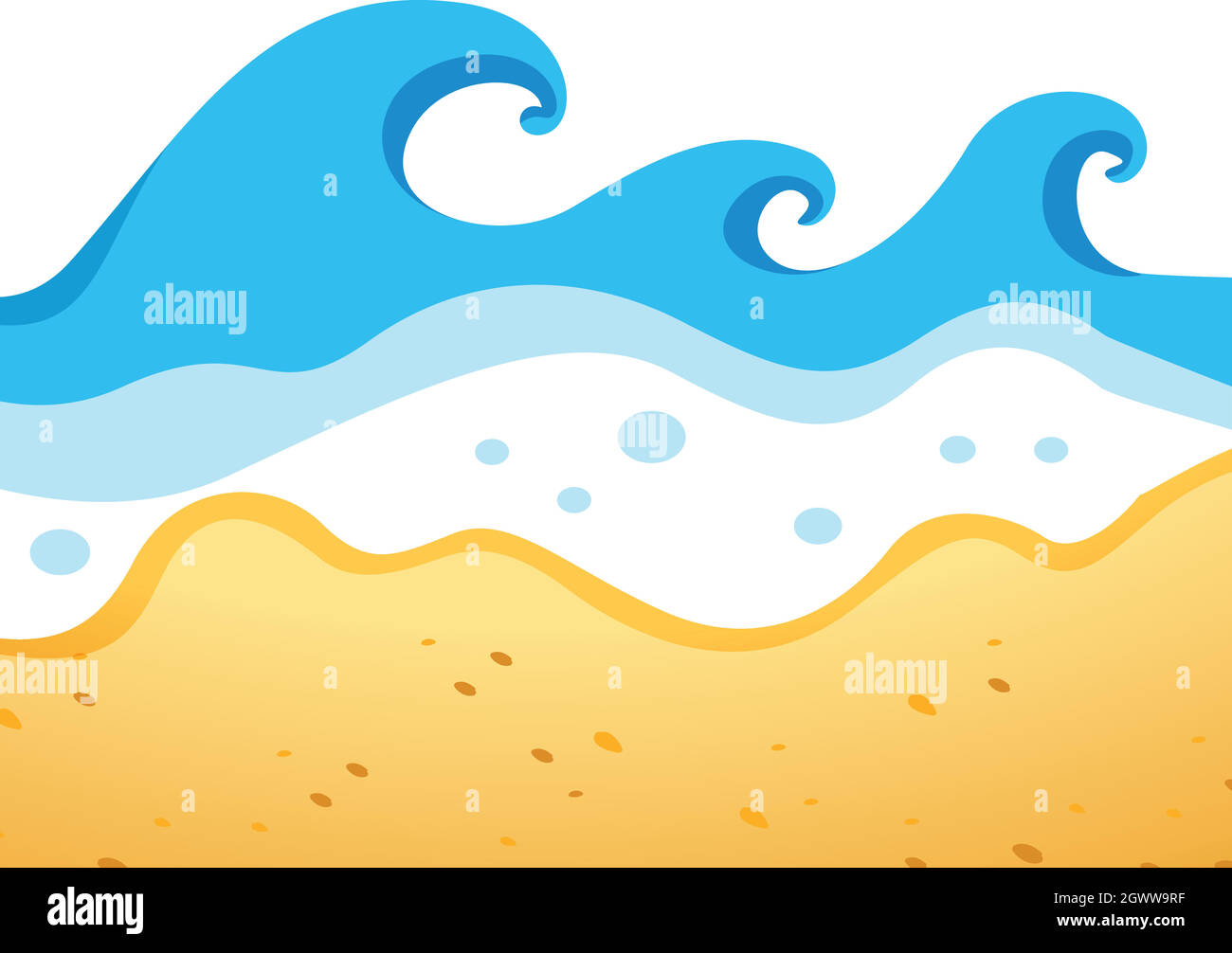 Big waves at a beach Stock Vector Images - Alamy