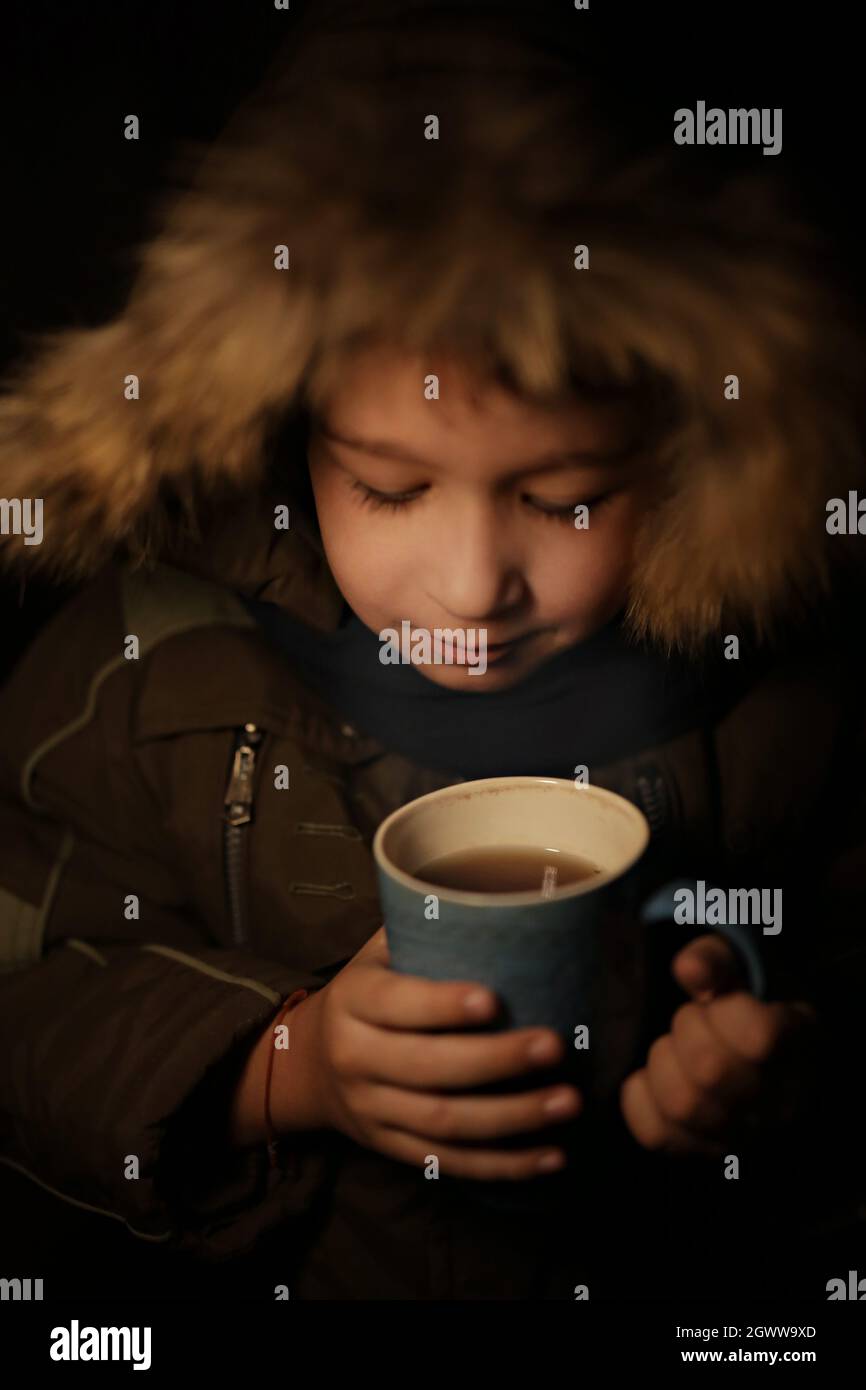 Tea drinking boys hi-res stock photography and images - Alamy