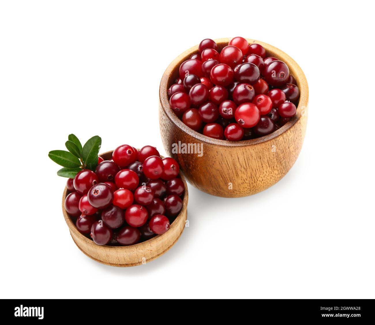 Bowls of ripe cranberries on white background Stock Photo - Alamy