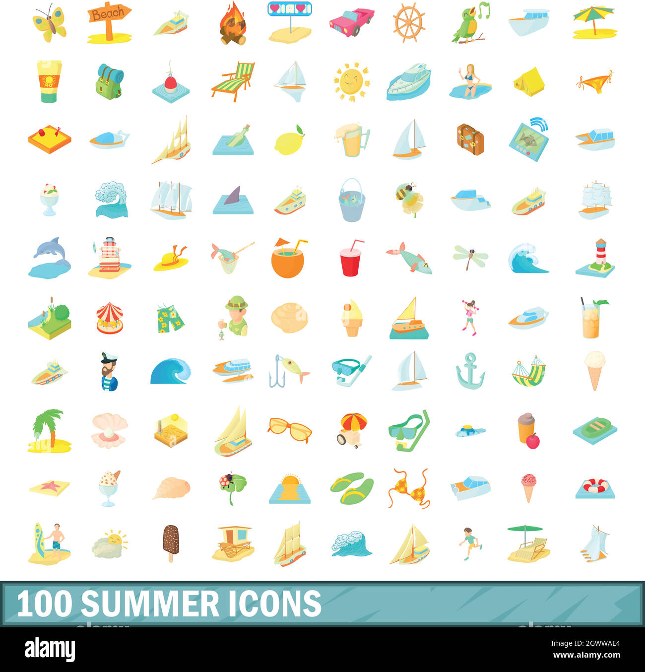 Summer icons hi-res stock photography and images - Alamy