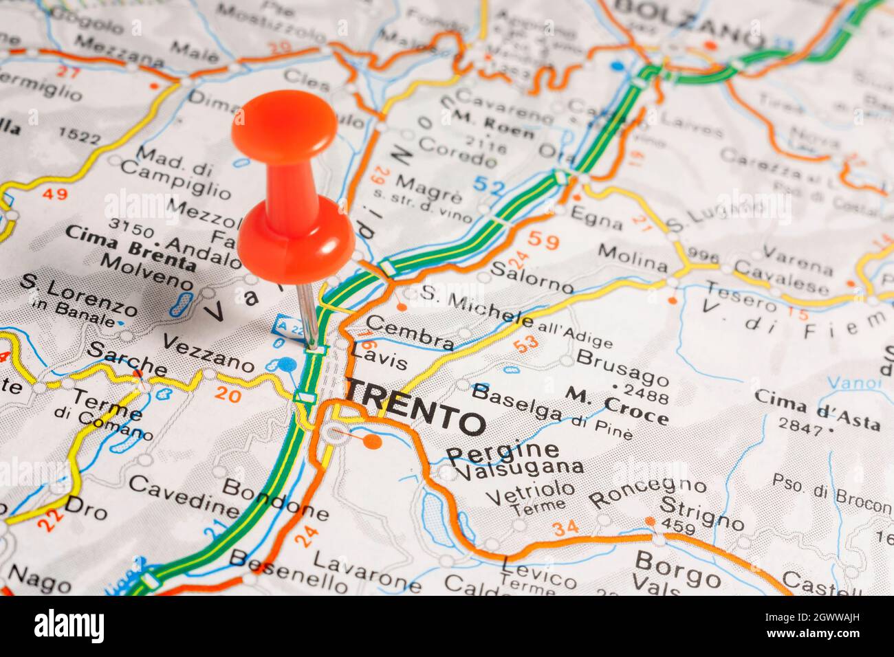 Map of trento hi-res stock photography and images - Alamy