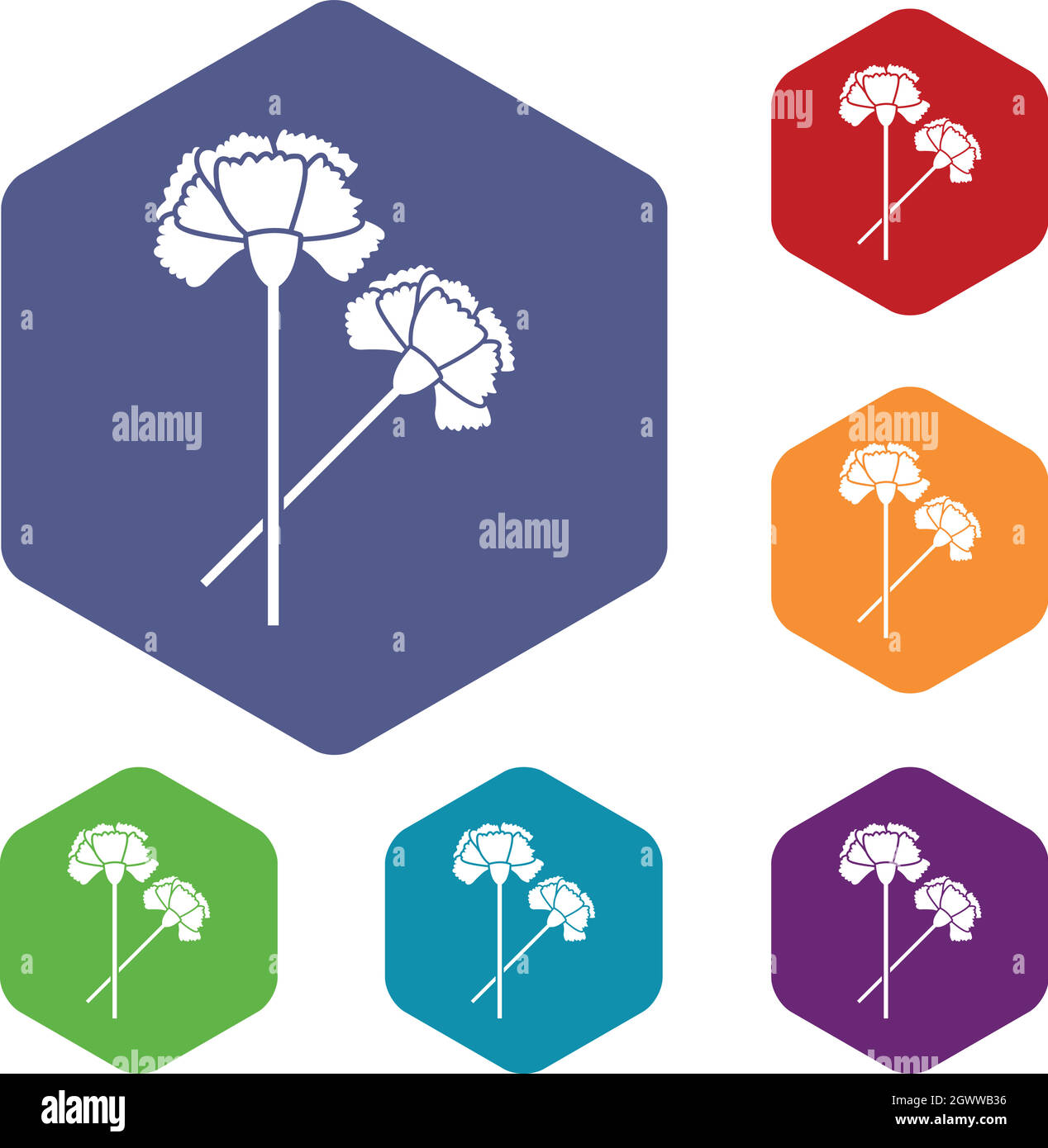 Carnation icons set Stock Vector Image & Art - Alamy