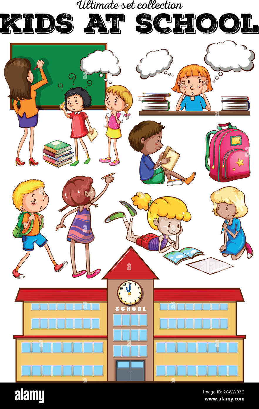 Children learning at school Stock Vector Image & Art - Alamy