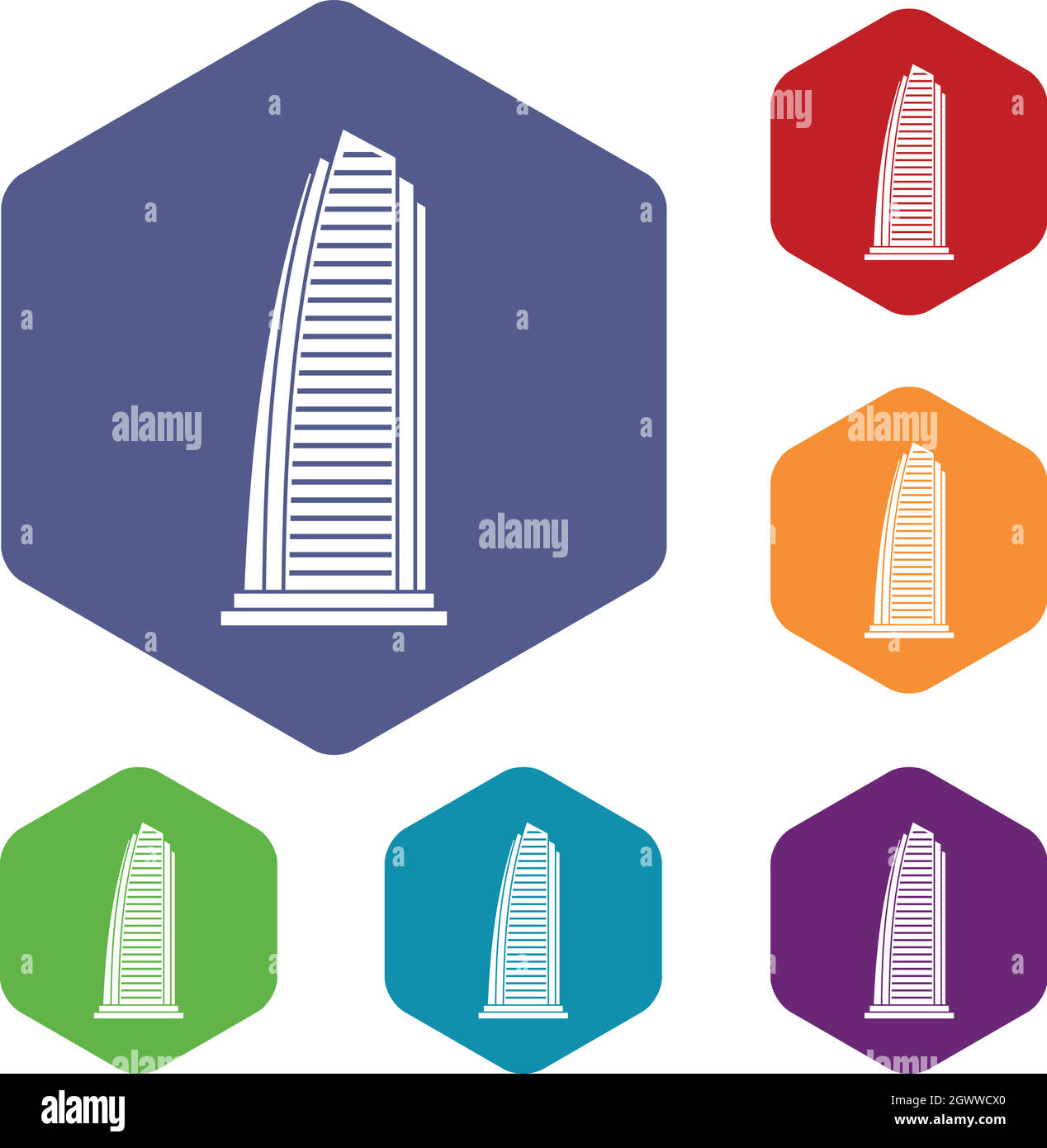 Skyscraper icons set Stock Vector Image & Art - Alamy