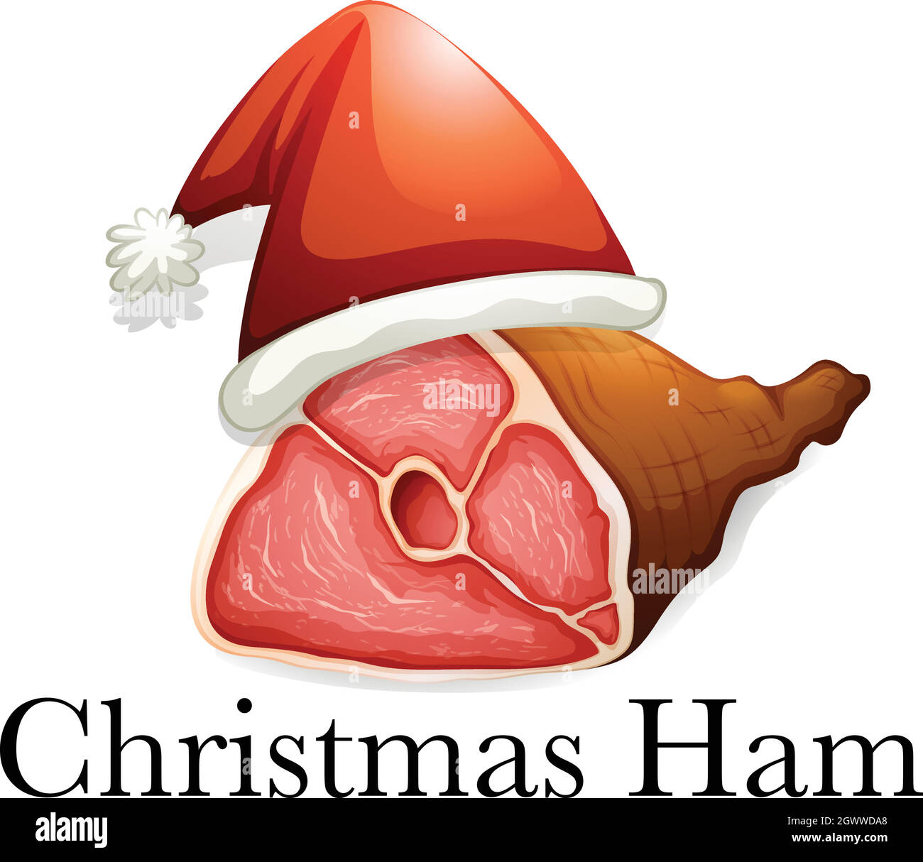 Christmas ham wearing hat Stock Vector Image & Art - Alamy