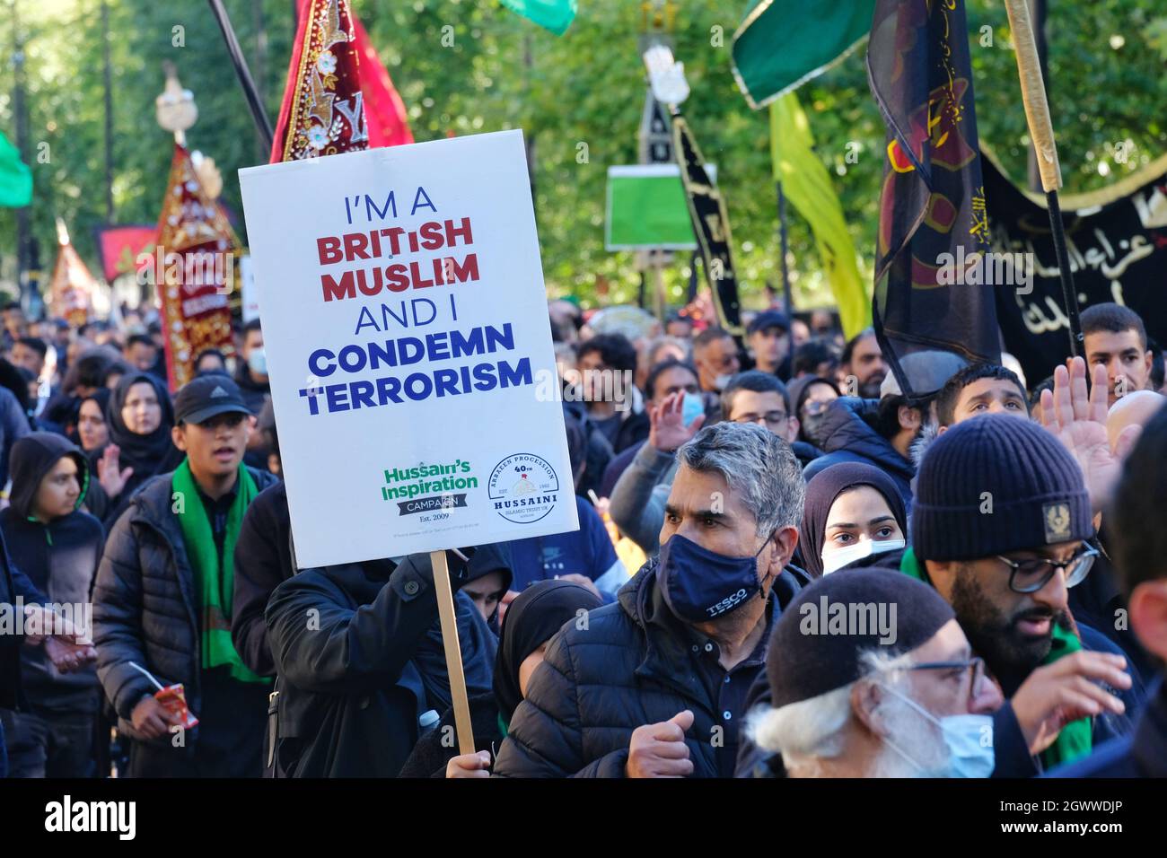 London, UK. Hundreds of participants take part in an Arbaeen procession ...