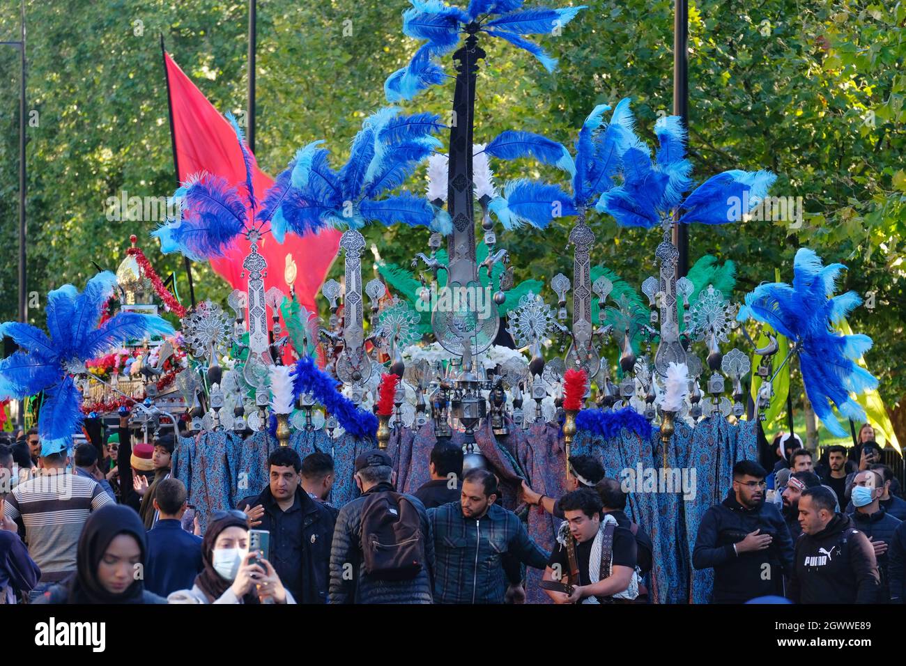 London, UK. Shia Muslims take part in a procession, now in its 41st ...