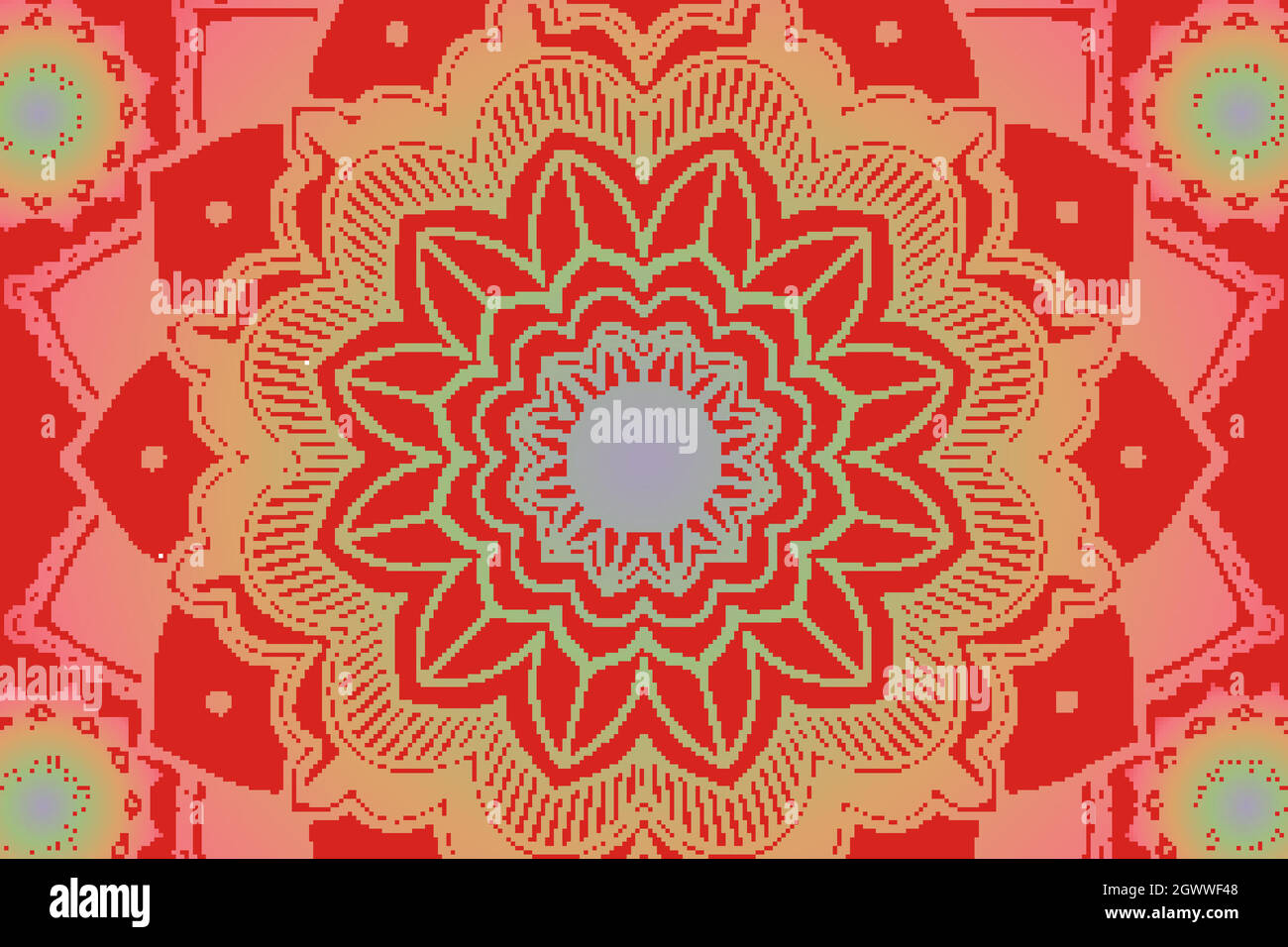 Mandala patterns on red background Stock Vector Image & Art - Alamy