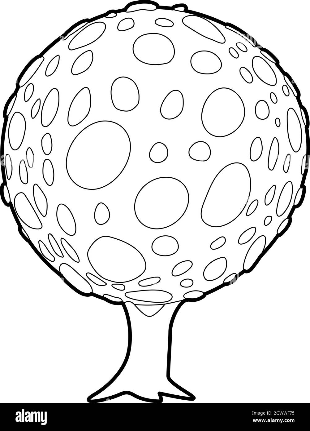 Round tree icon, outline style Stock Vector Image & Art - Alamy