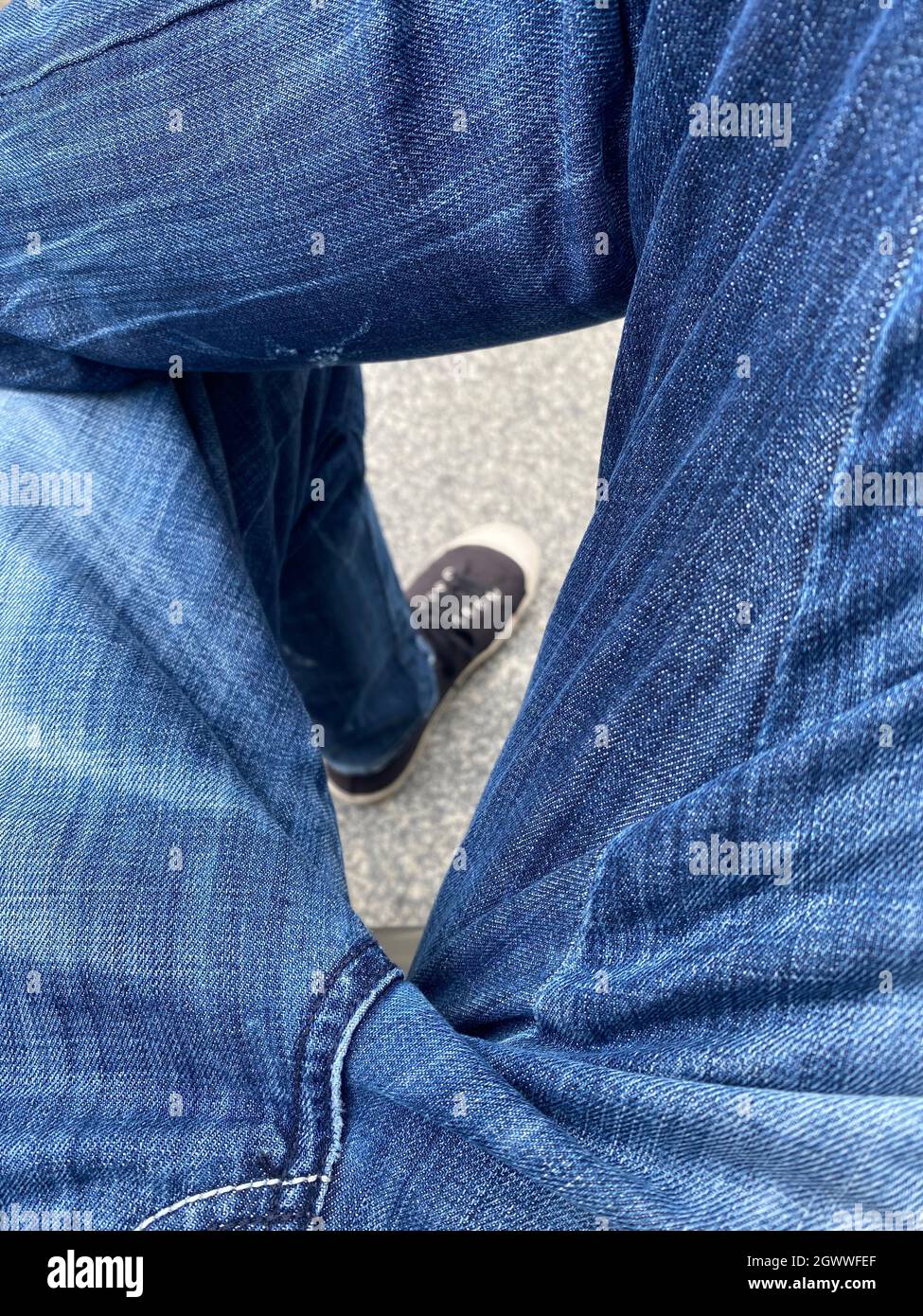 Blue denim coat hi-res stock photography and images - Alamy
