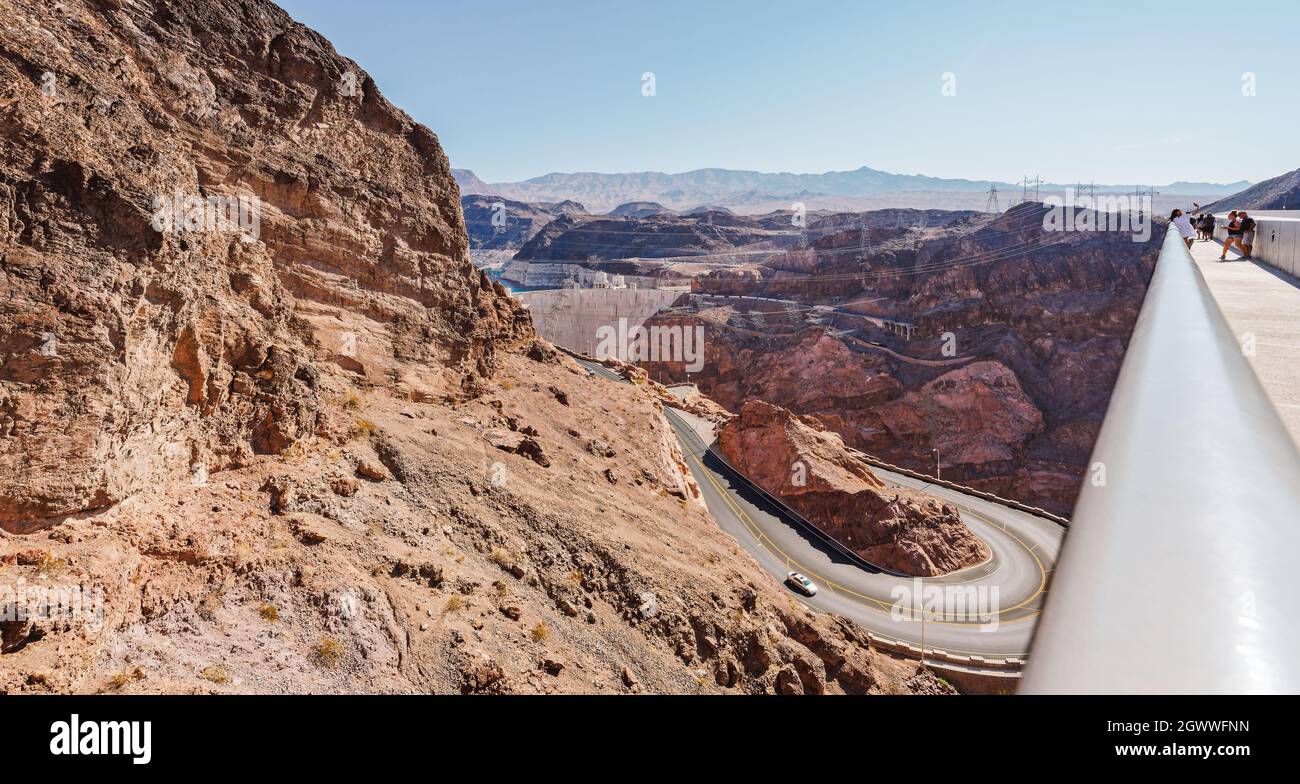 Hoover Dam, Nevada-Arizona, USA - October 2, 2021 The Mike O'Callaghan ...
