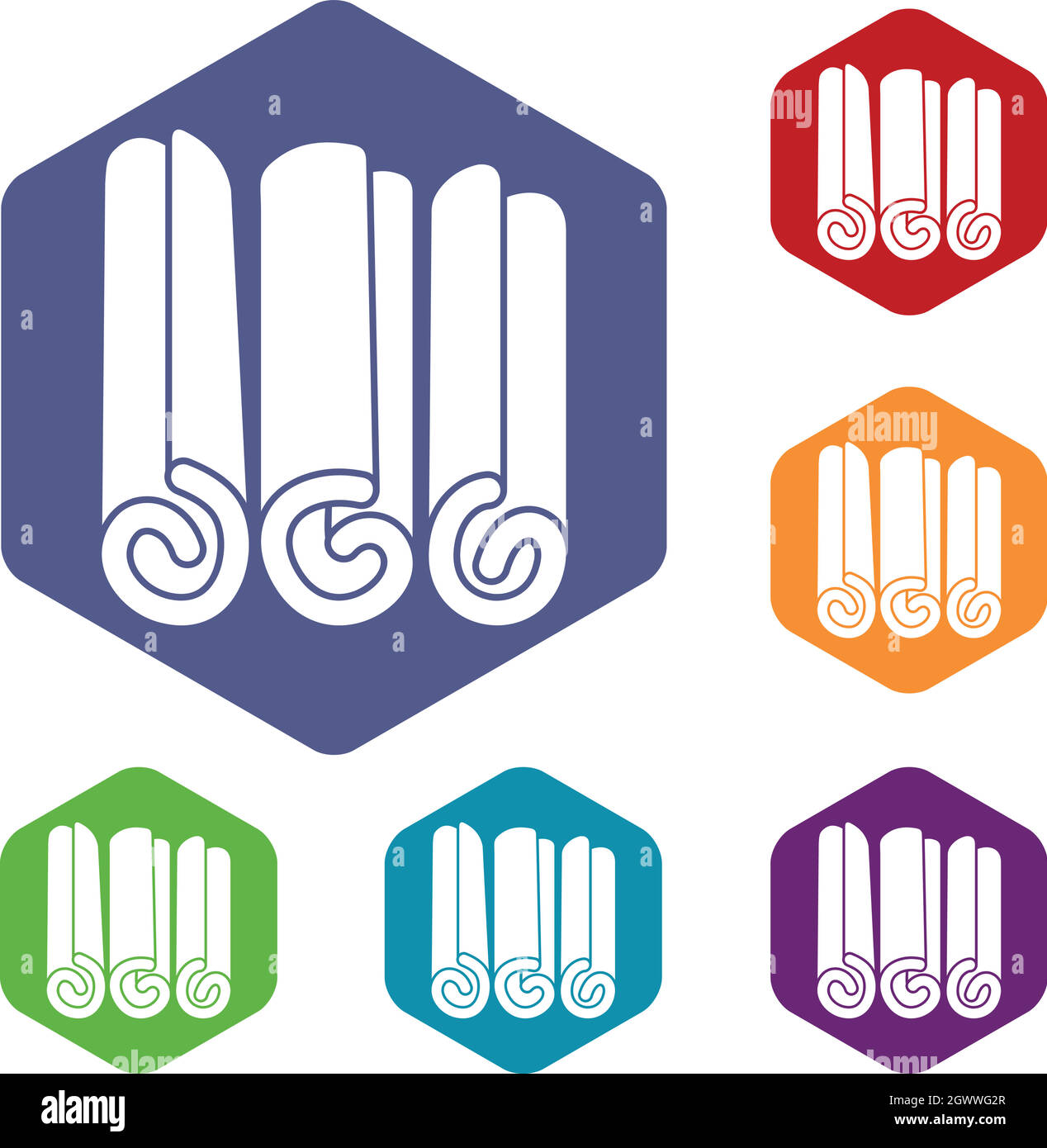 Cinnamon sticks icons set Stock Vector Image & Art - Alamy