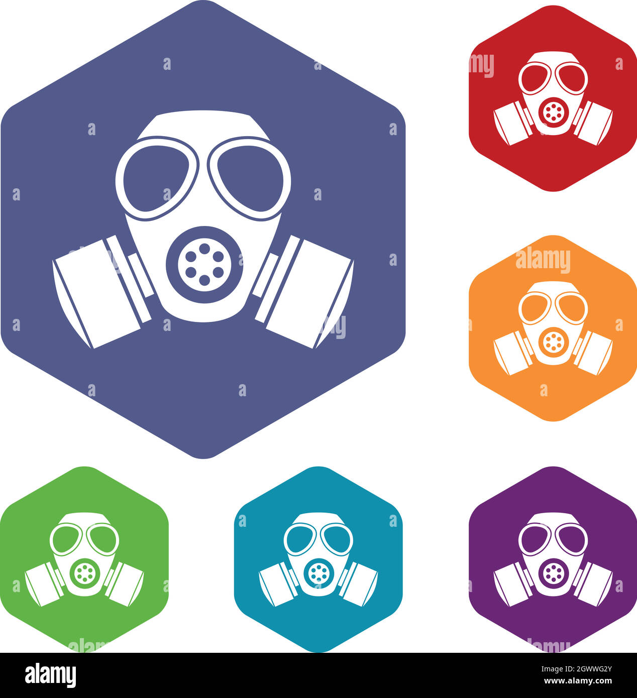 Chemical gas mask icons set Stock Vector Image & Art - Alamy