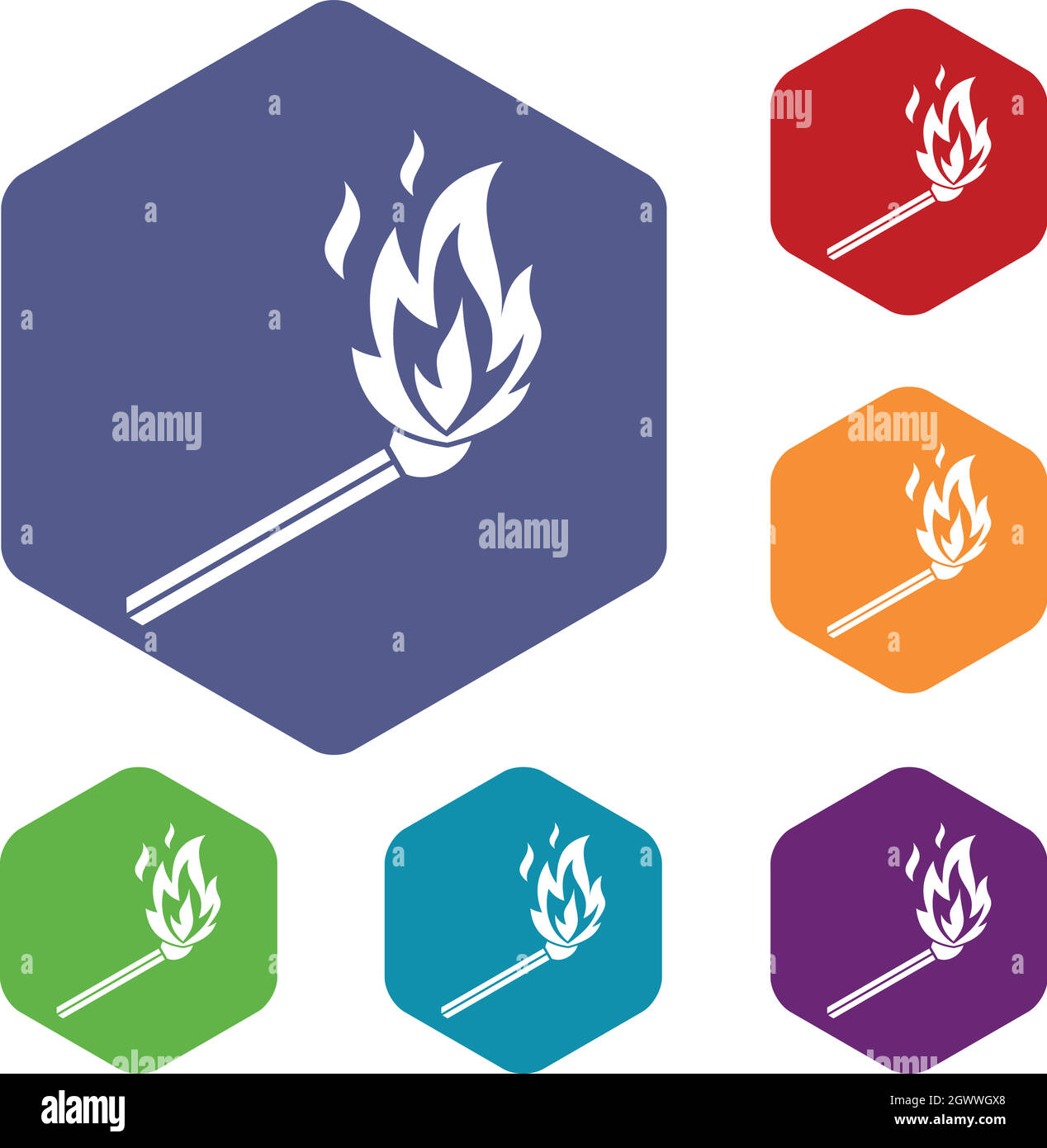 Match flame icons set Stock Vector Image & Art - Alamy