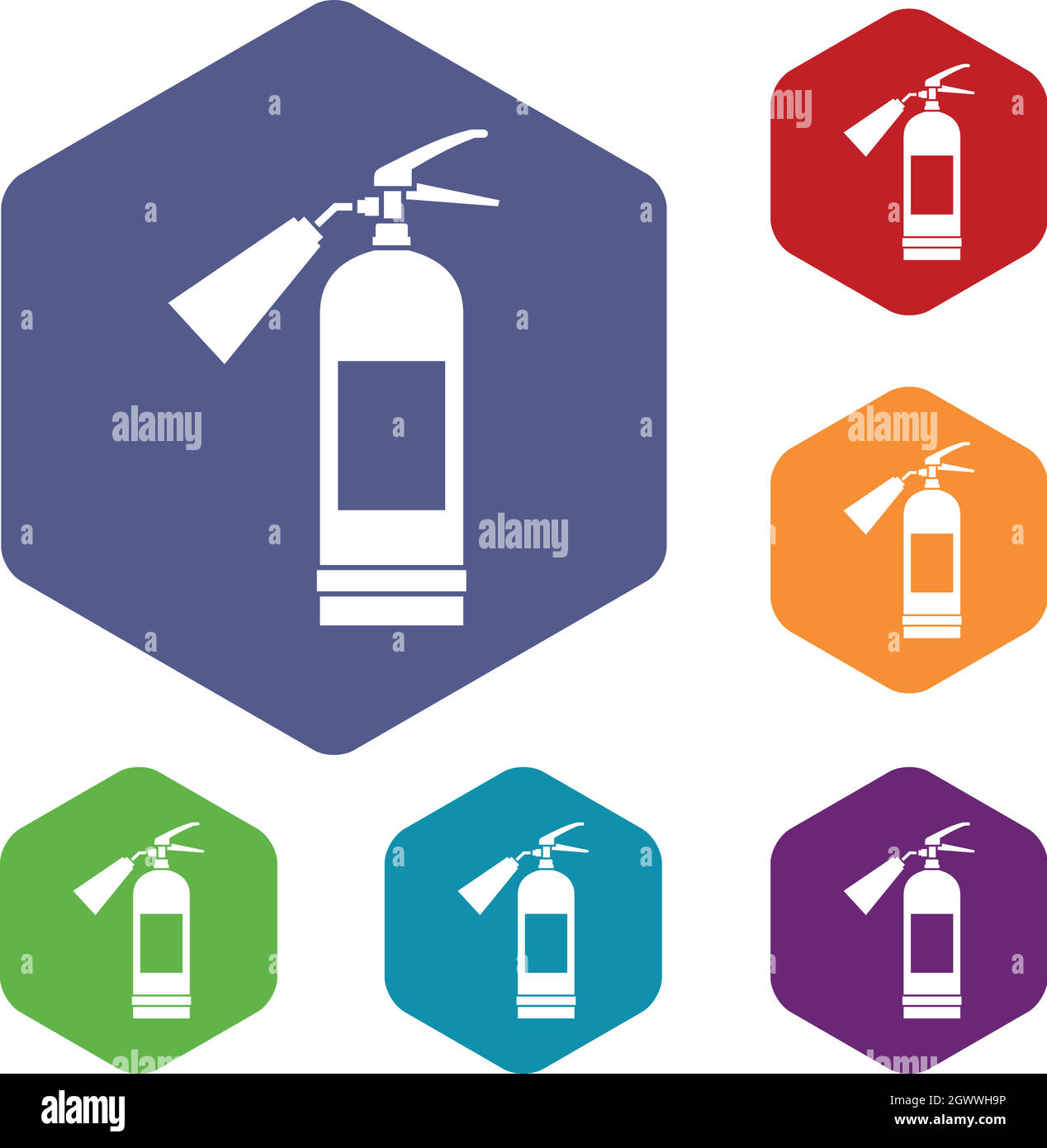Fire extinguisher icons set Stock Vector Image & Art - Alamy