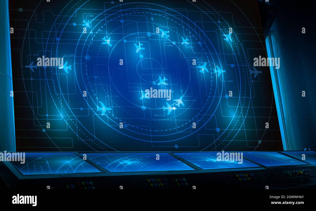 Computer simulation of airplane flight hi-res stock photography and ...