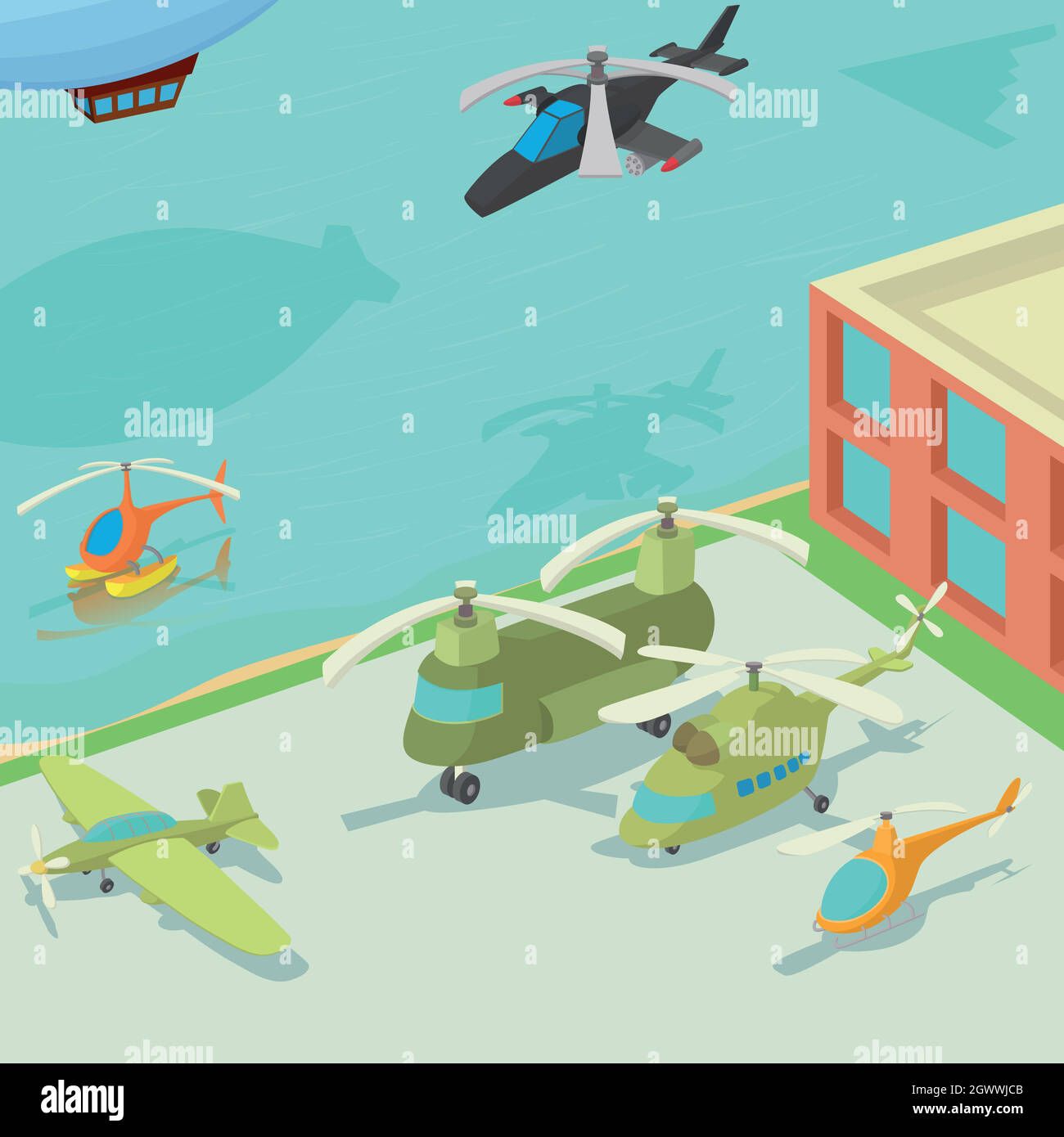 Aviation airport concept, cartoon style Stock Vector Image & Art - Alamy