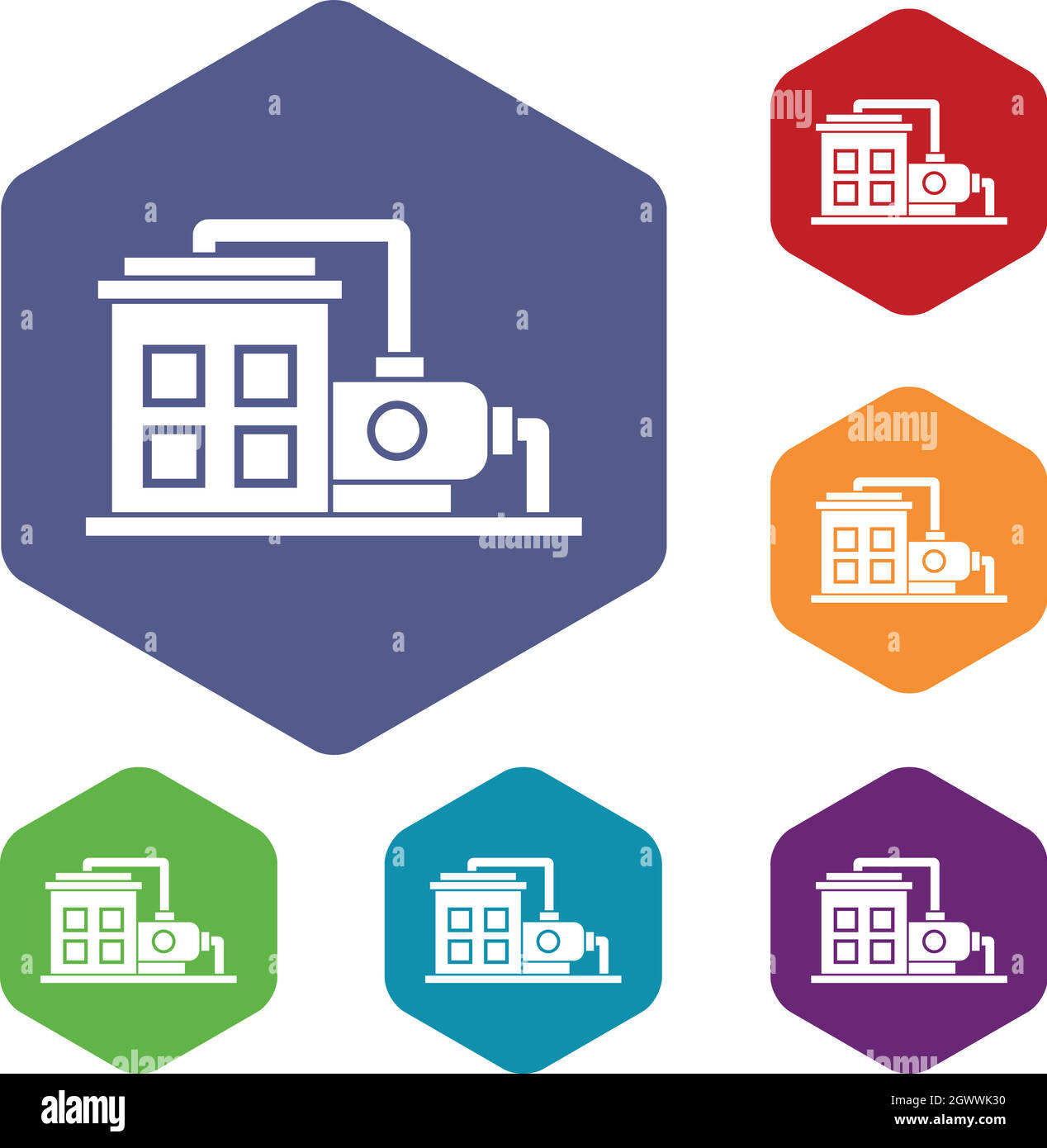 Factory building icons set Stock Vector Image & Art - Alamy