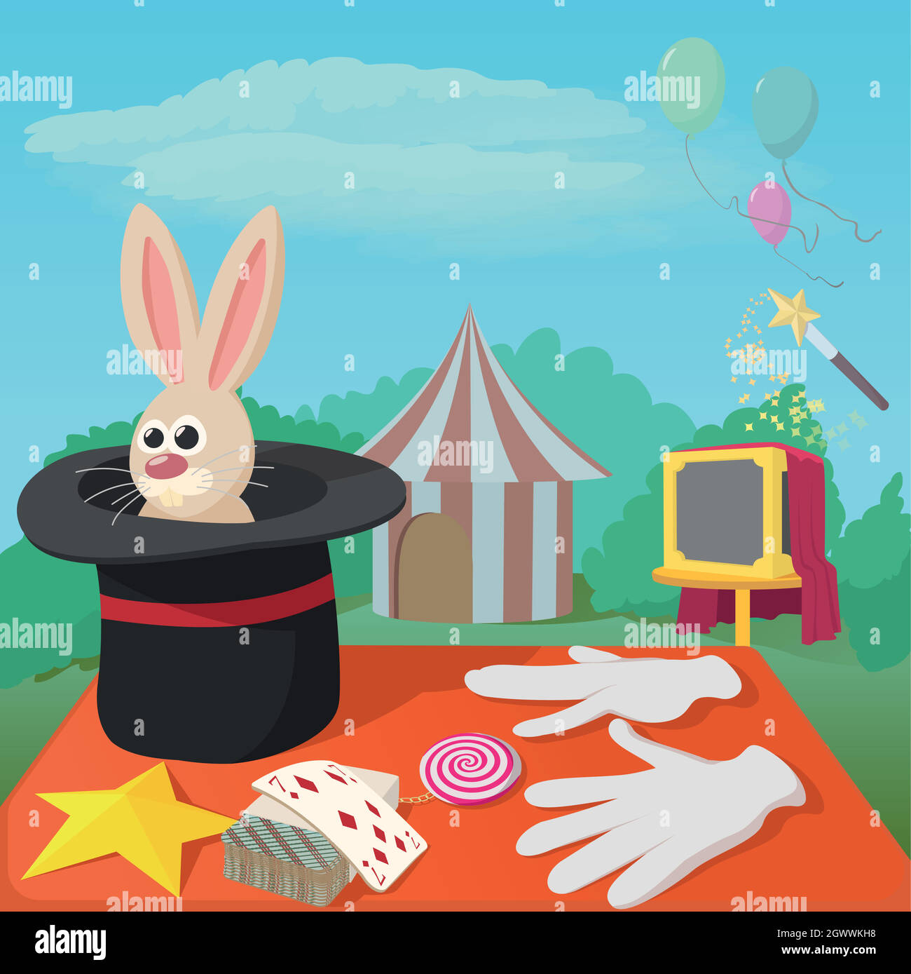 Magician vector hi-res stock photography and images - Alamy