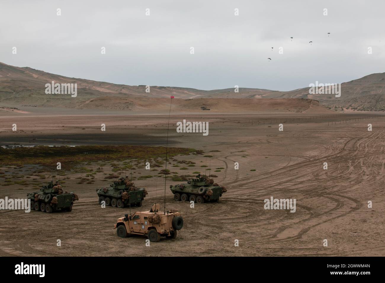 Peruvian Marine Commandos conduct an aerial insertion during an ...