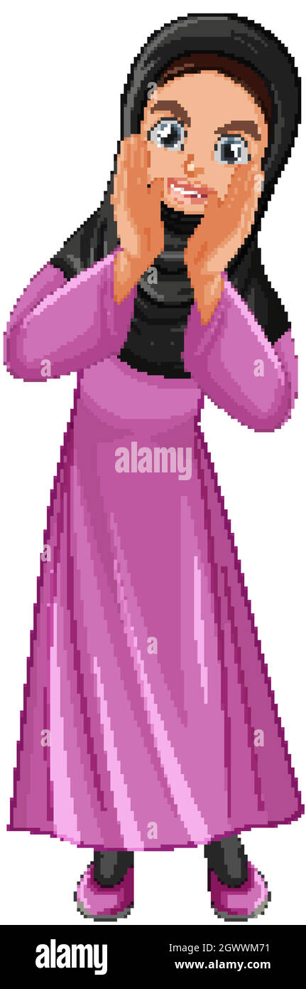 Beautiful arabic lady cartoon character Stock Vector Image & Art - Alamy