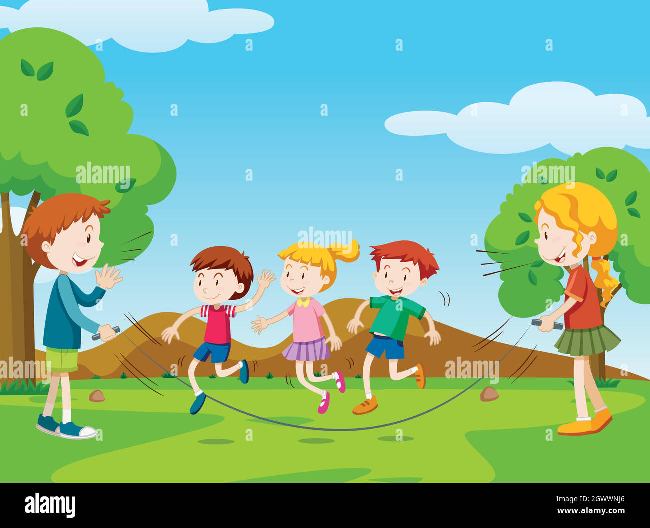 Jumping rope children Stock Vector Images - Alamy