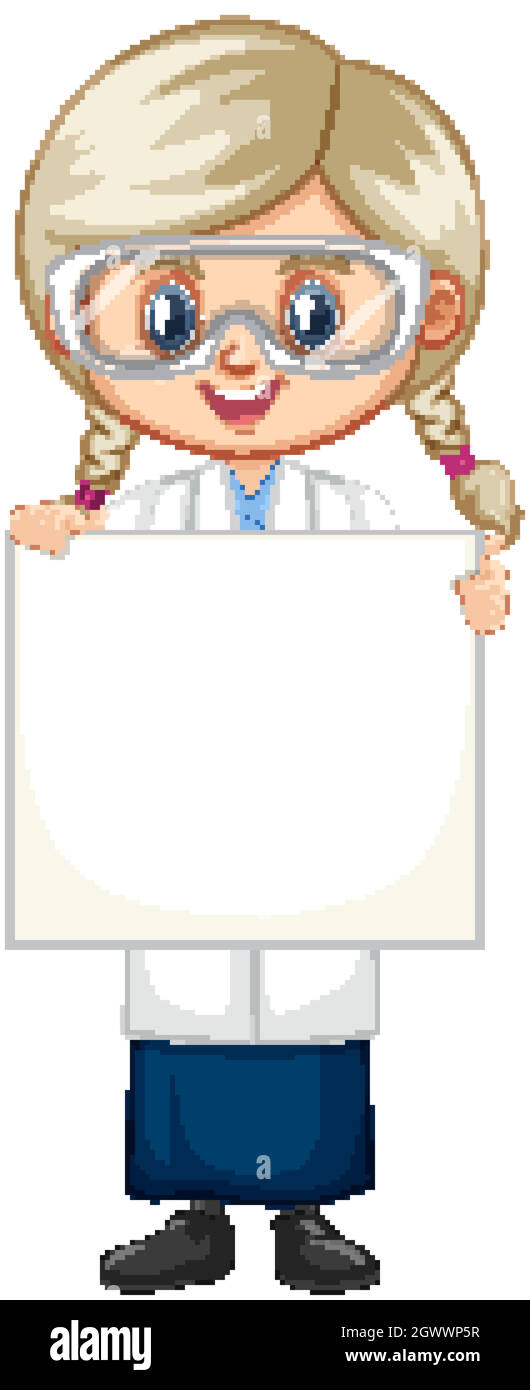 Girl wearing lab gown on white background Stock Vector Image & Art - Alamy