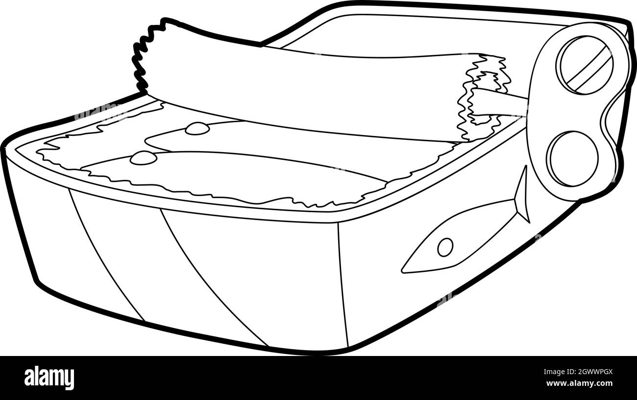 Tuna can icon outline Stock Vector Images - Alamy