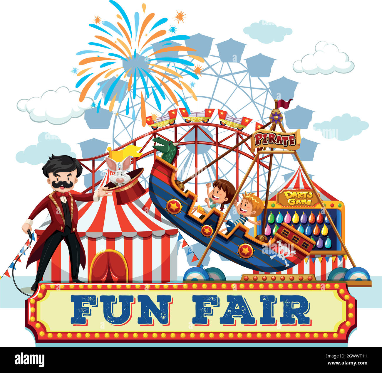 Fun Fair and Rides Stock Vector Image & Art - Alamy
