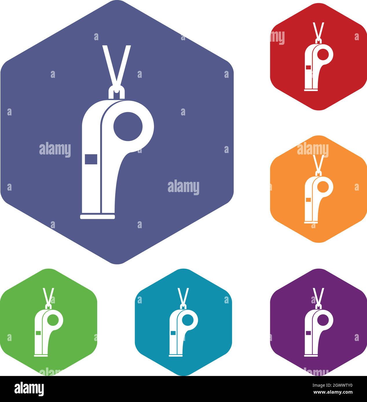 Whistle icons set Stock Vector Image & Art - Alamy
