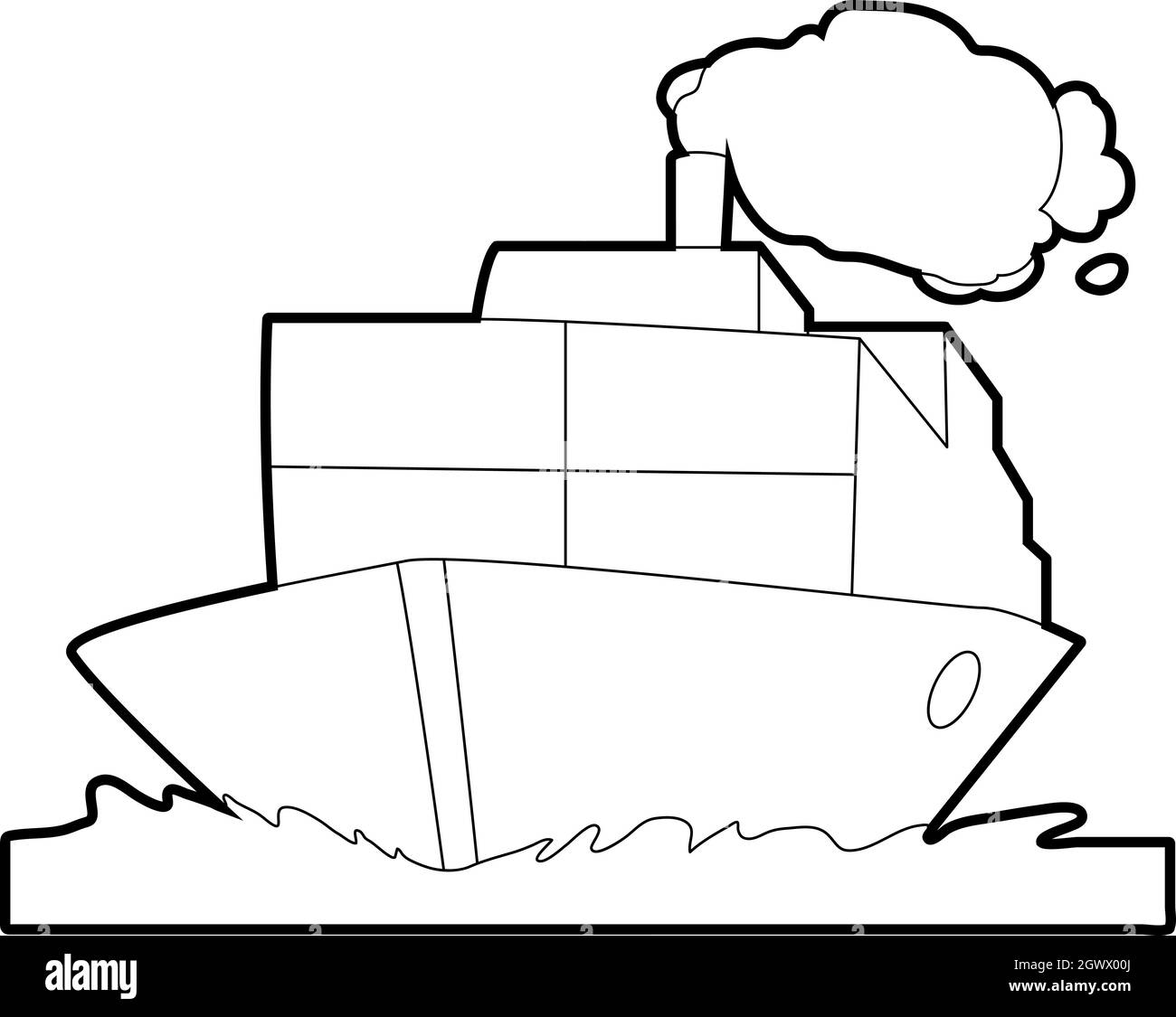 Ship icon, outline style Stock Vector Image & Art - Alamy