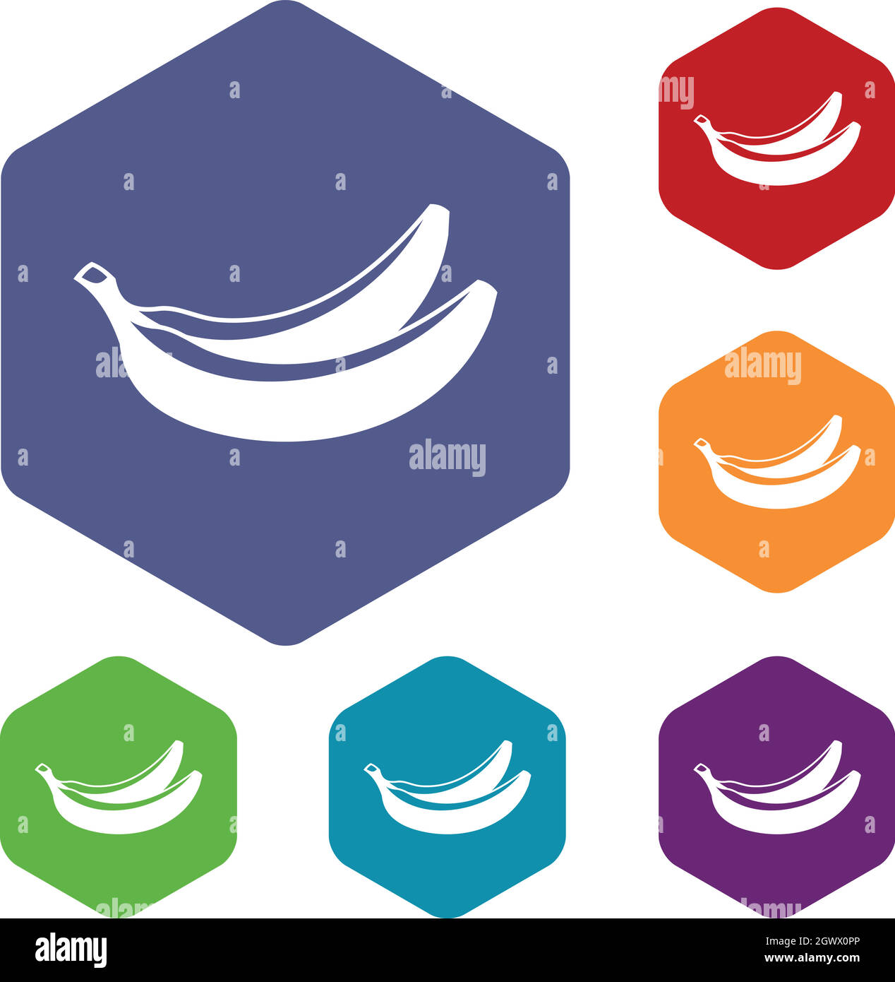 Banana icons set Stock Vector Image & Art - Alamy
