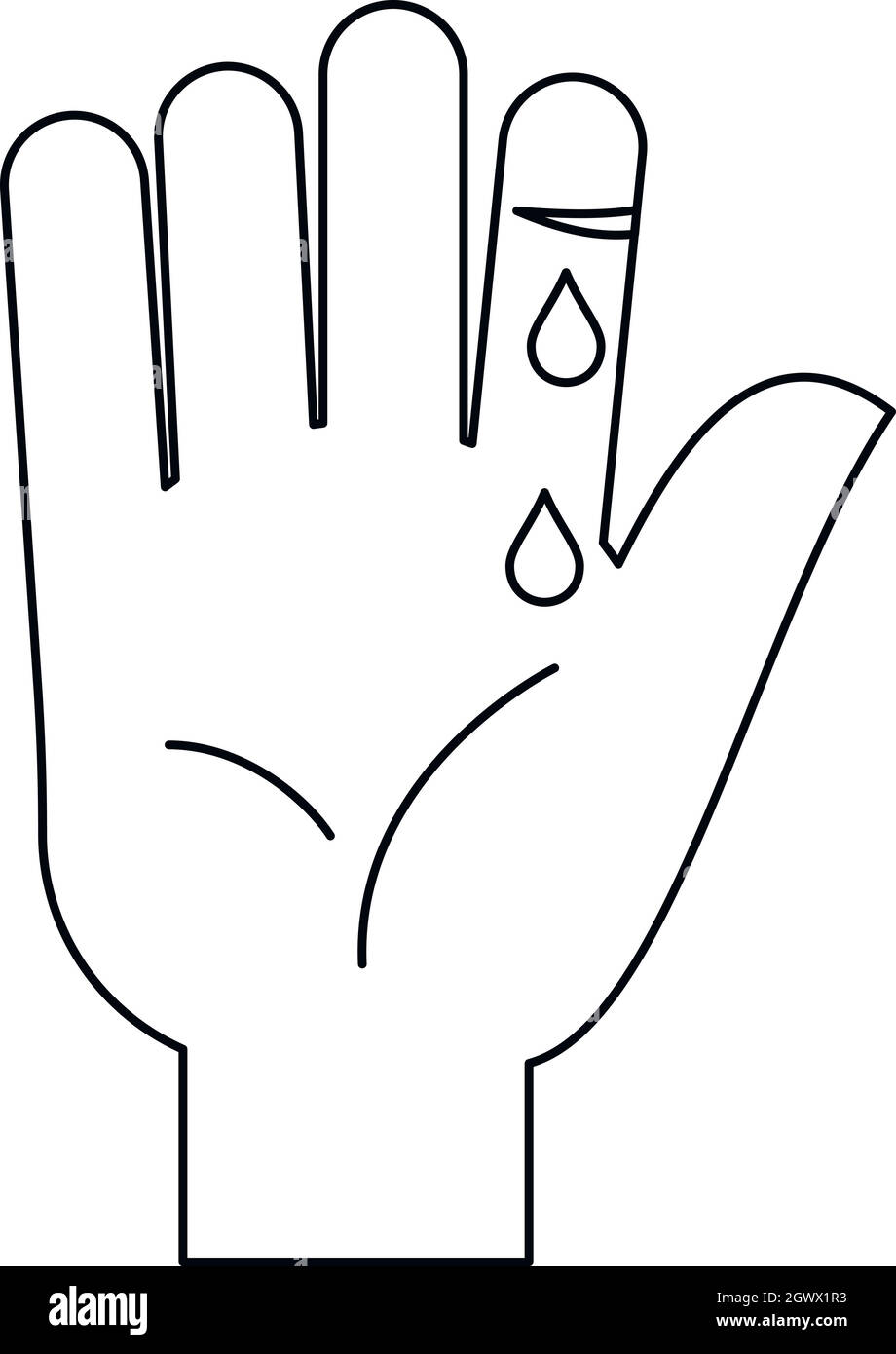 Bleeding human thumb icon, outline style Stock Vector Image & Art - Alamy