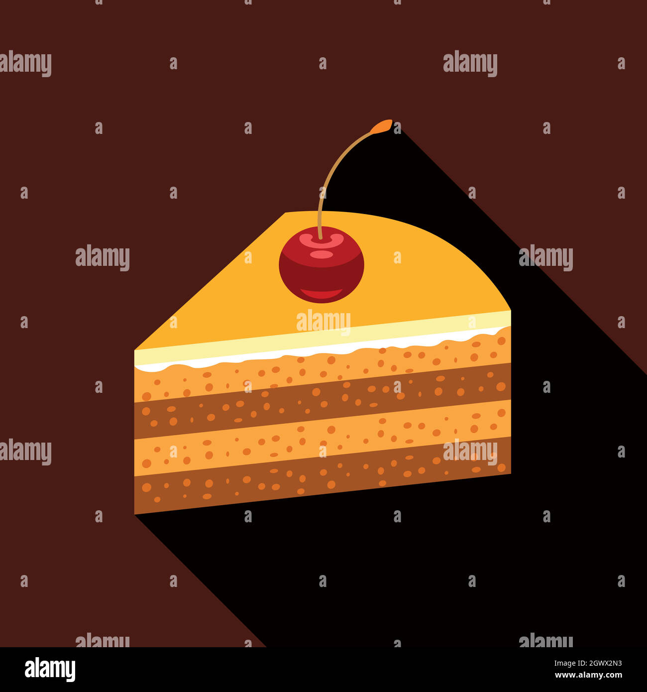 Flat pastry cake Stock Vector Images - Alamy
