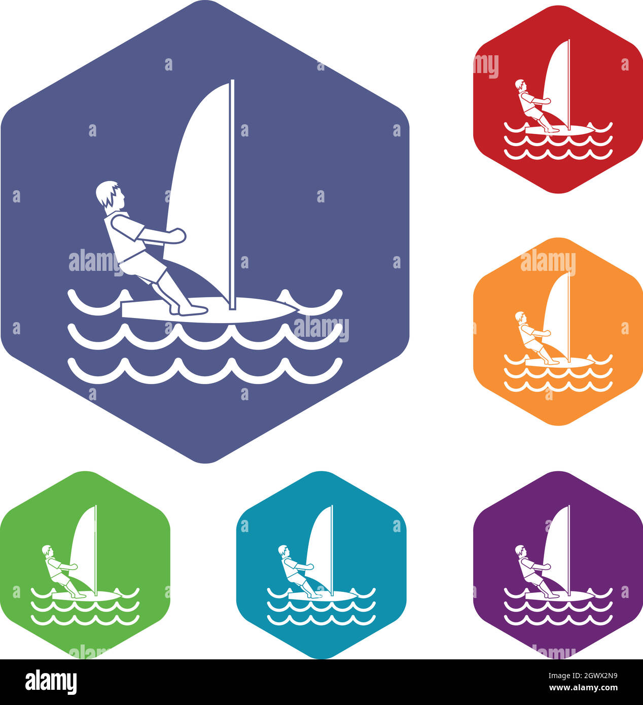 Man sailboarding Stock Vector Images - Alamy