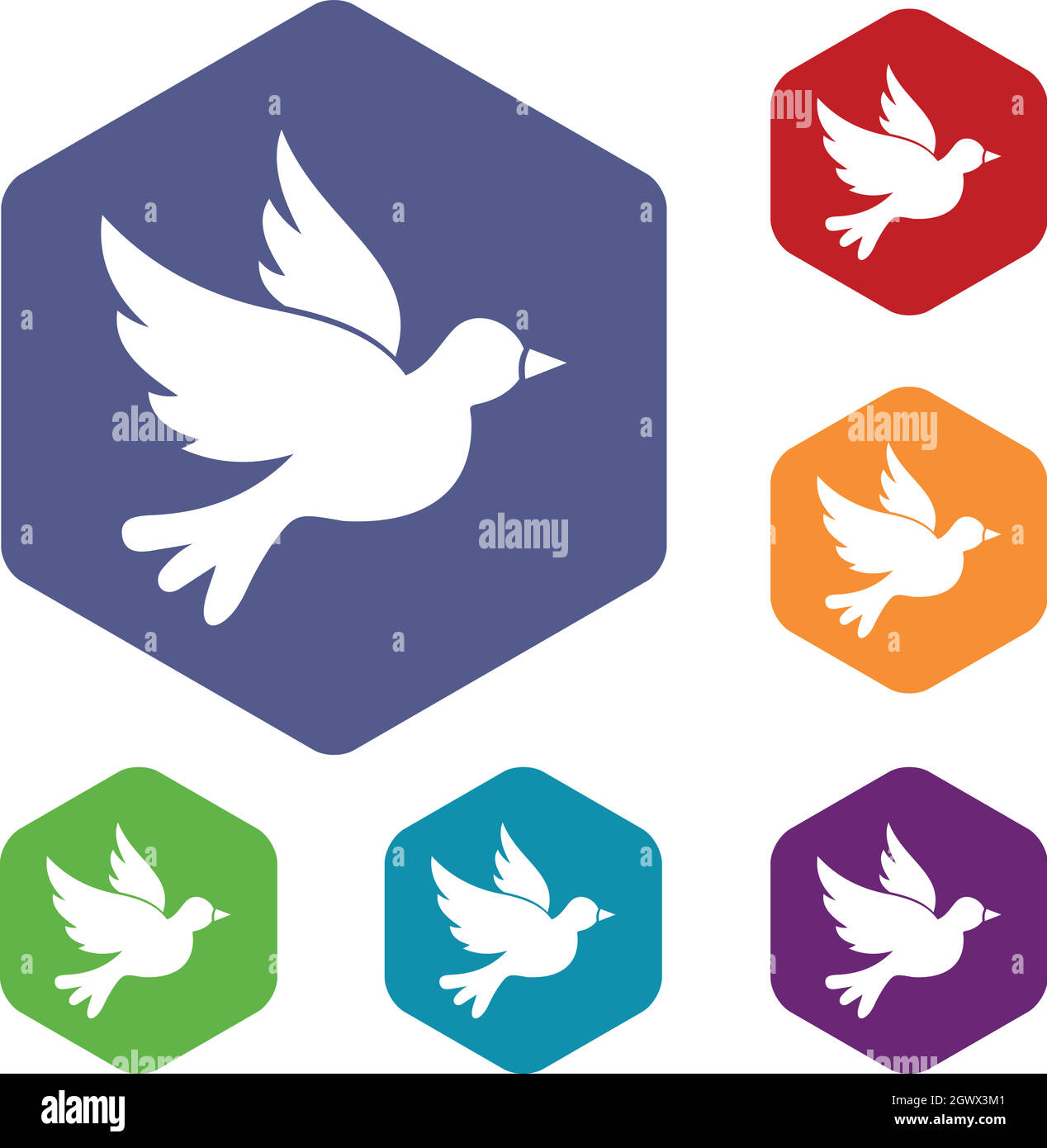 Dove icons set Stock Vector Image & Art - Alamy