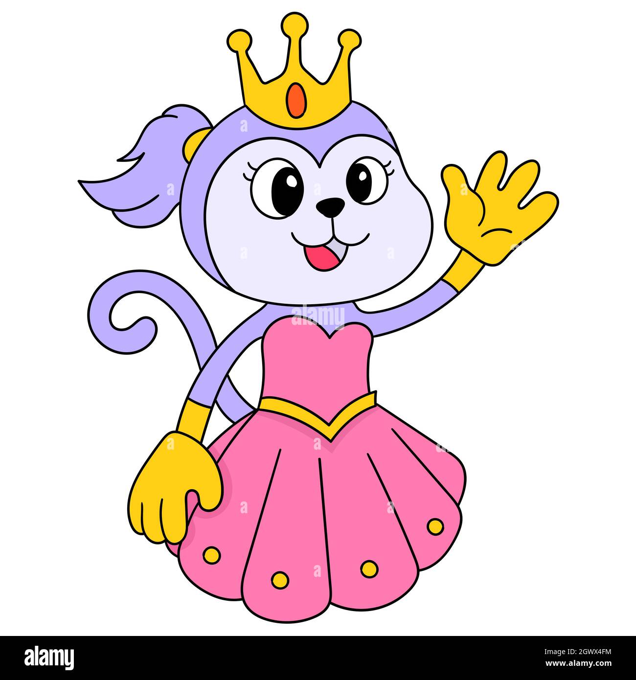 beautiful princess is wearing a beautiful dress waving her hand Stock ...