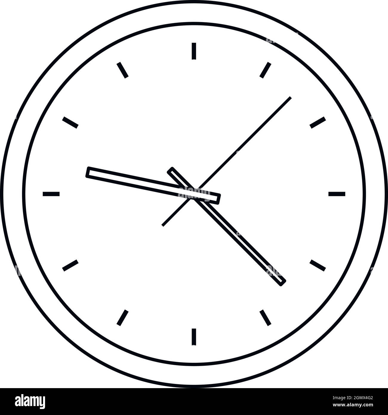 Clock icon, outline style Stock Vector Image & Art - Alamy